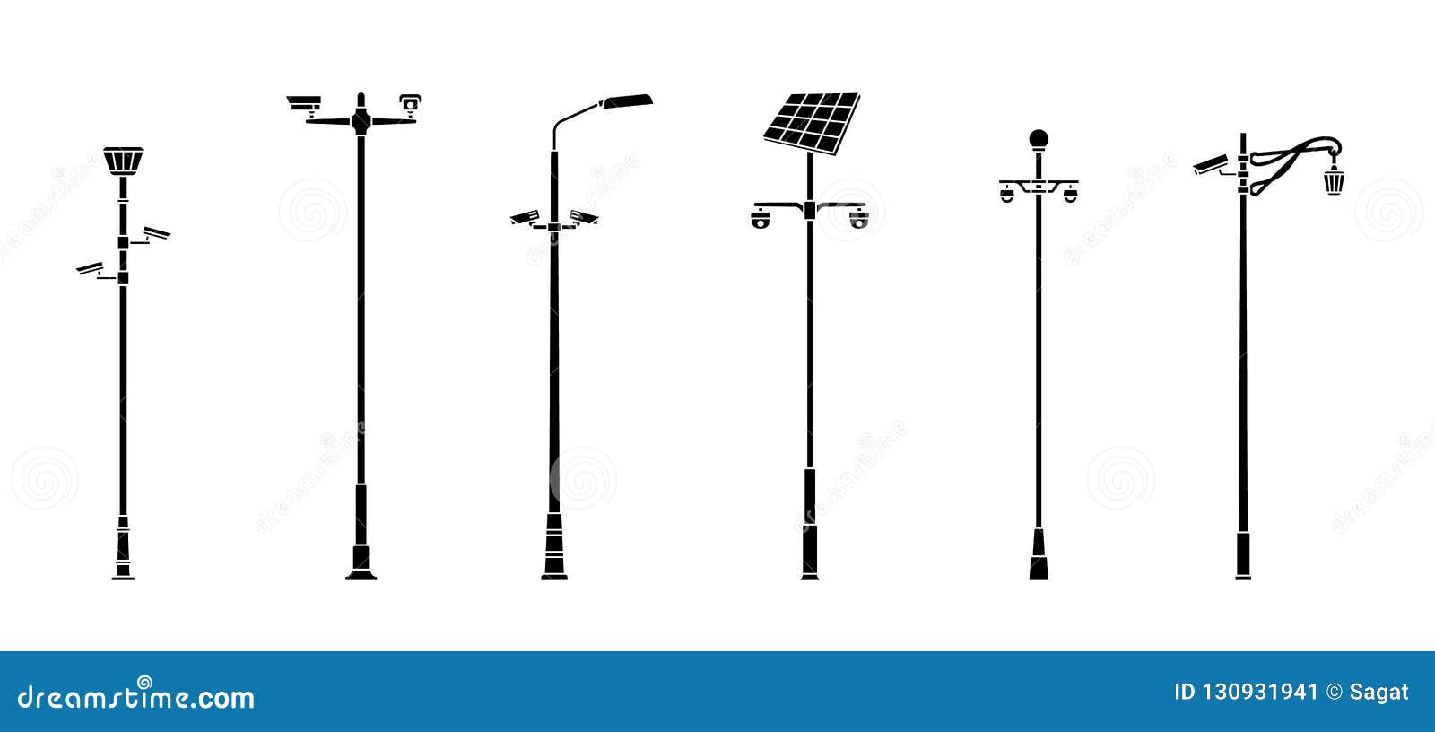 Posts with Security Cameras. Video Surveillance Security Camera. Stock ...