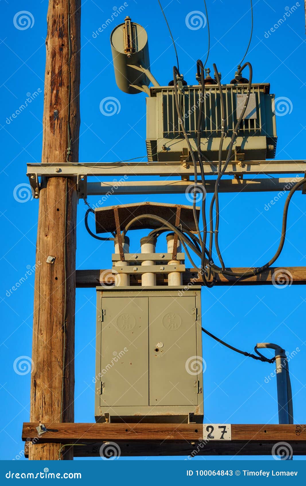 Posts with transformers stock image. Image of equipment - 100064843