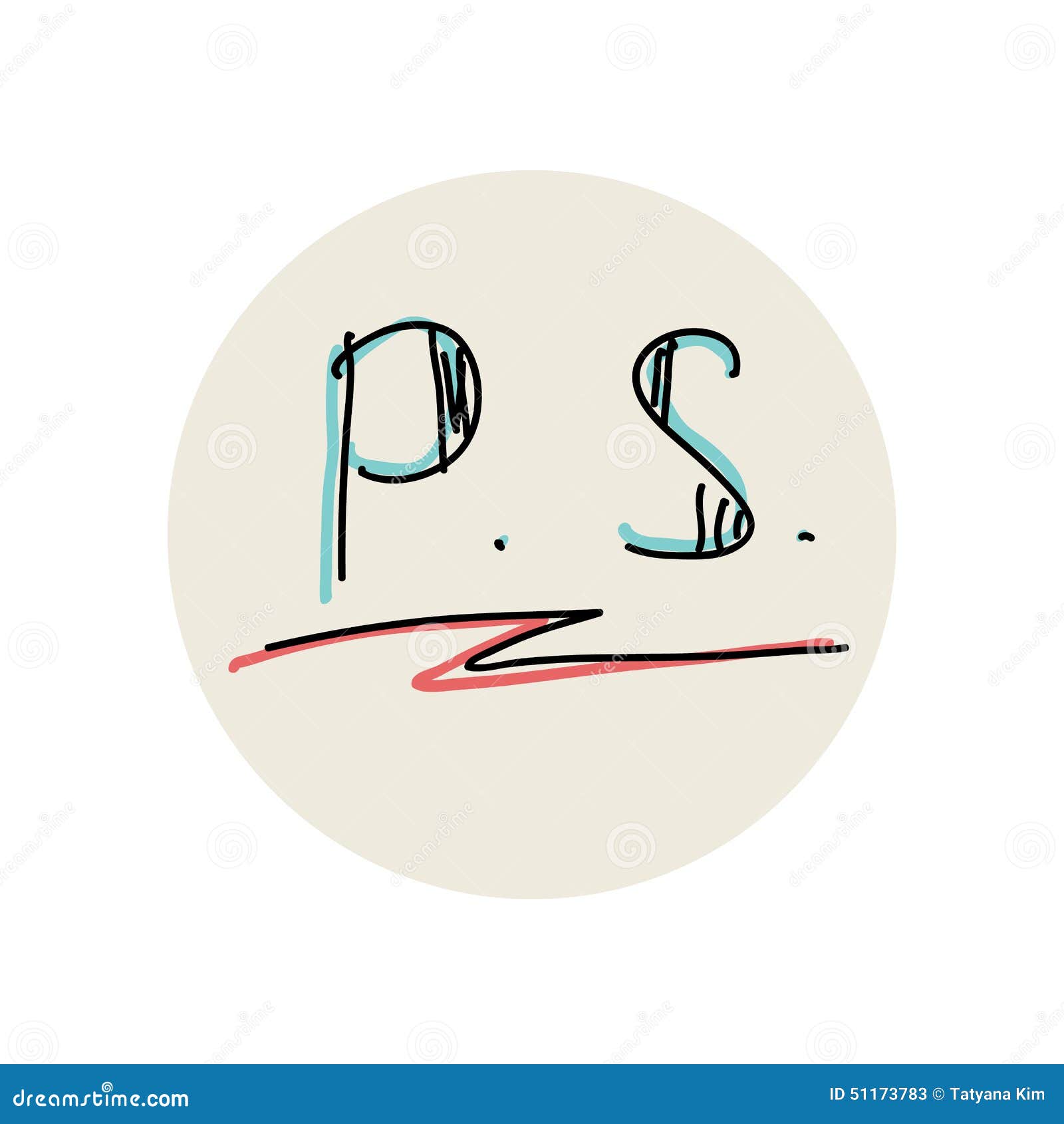 Postscript, Underlined by the Arrow. Vector Stock Vector - Illustration ...