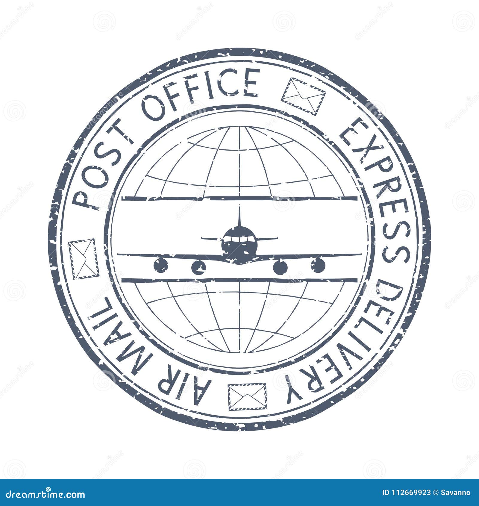 Poststempel Kurierdienst-Luftpost Runder Schwarzer Poststempel Mit ...