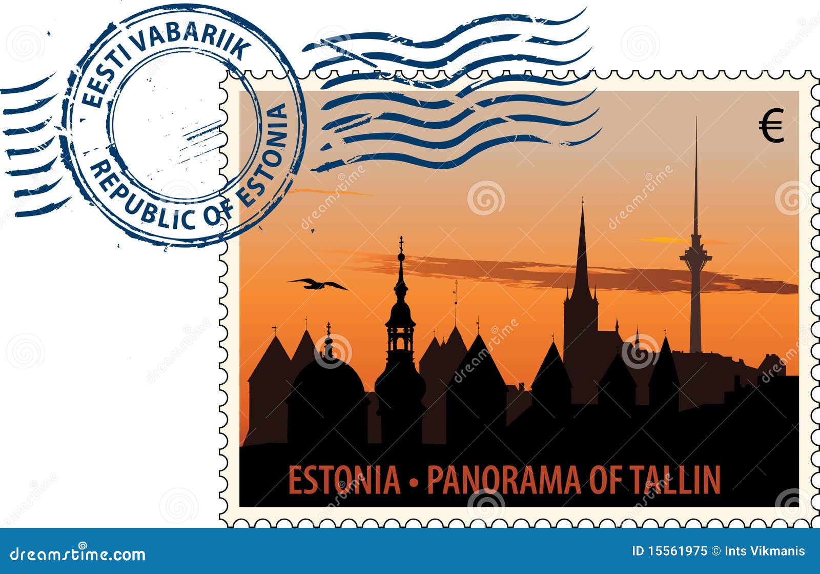 Poststempel von Estland stock abbildung. Illustration von abend - 15561975