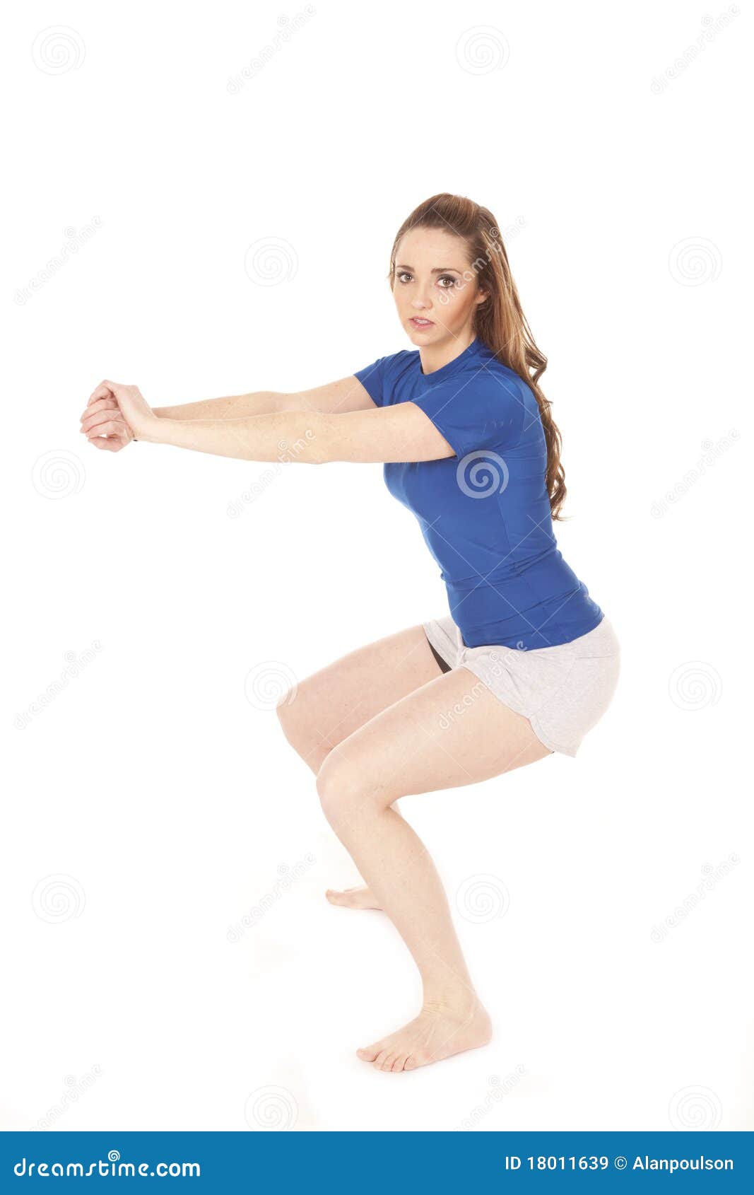 Posture Accroupie De Bout Droit De Forme Physique Image stock - Image ...