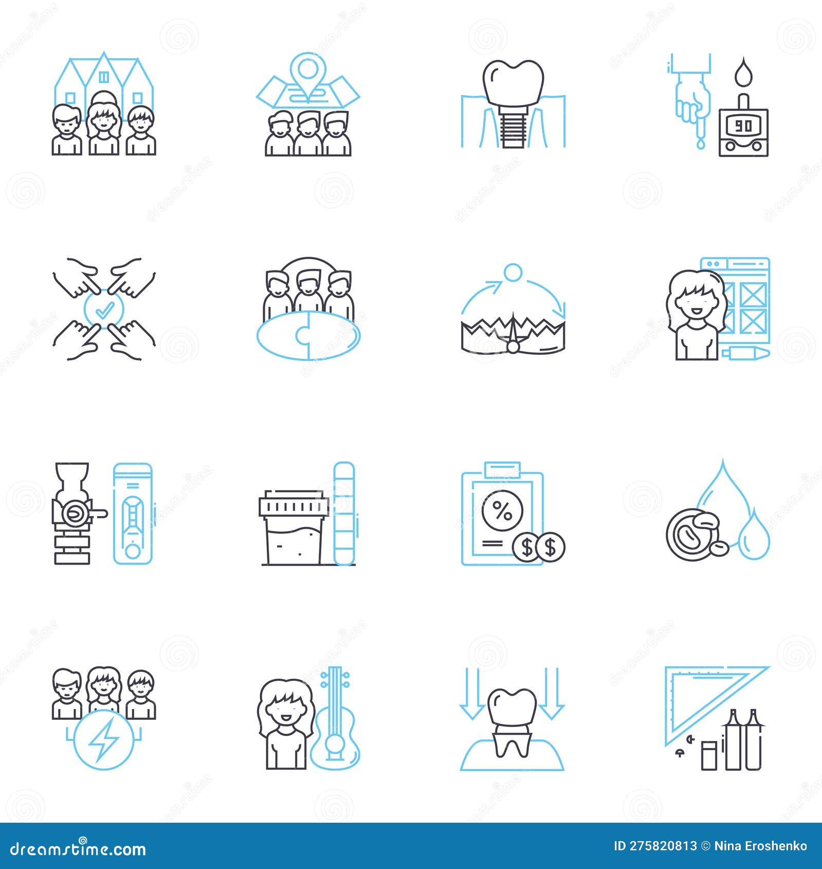 Posture Control Linear Icons Set. Alignment, Balance, Stability ... Posture Control Linear Icons Set. Alignment, Balance, Stability ...