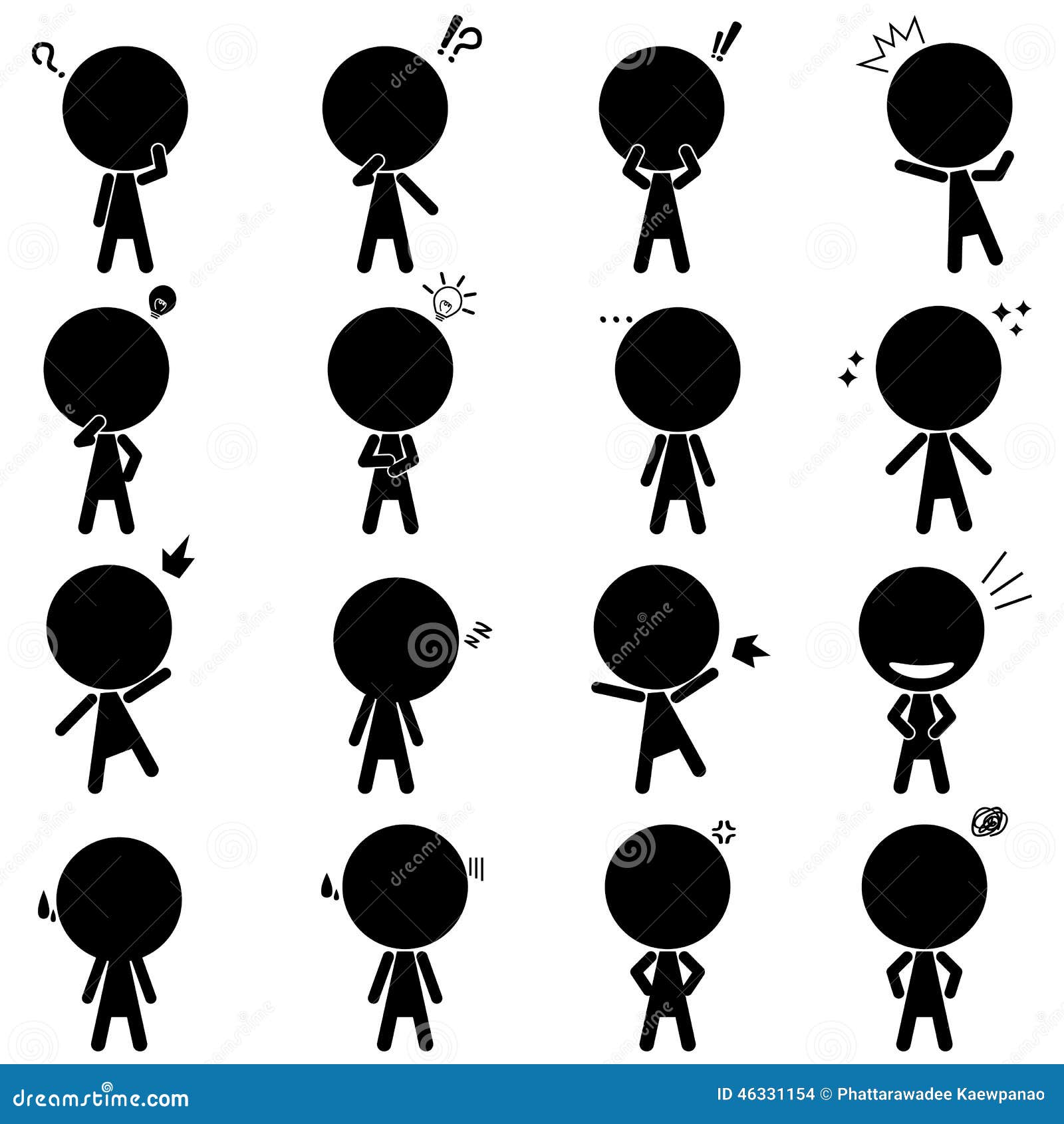 Posture Human Pictogram Icon 2 Stock Vector - Illustration of simple ...