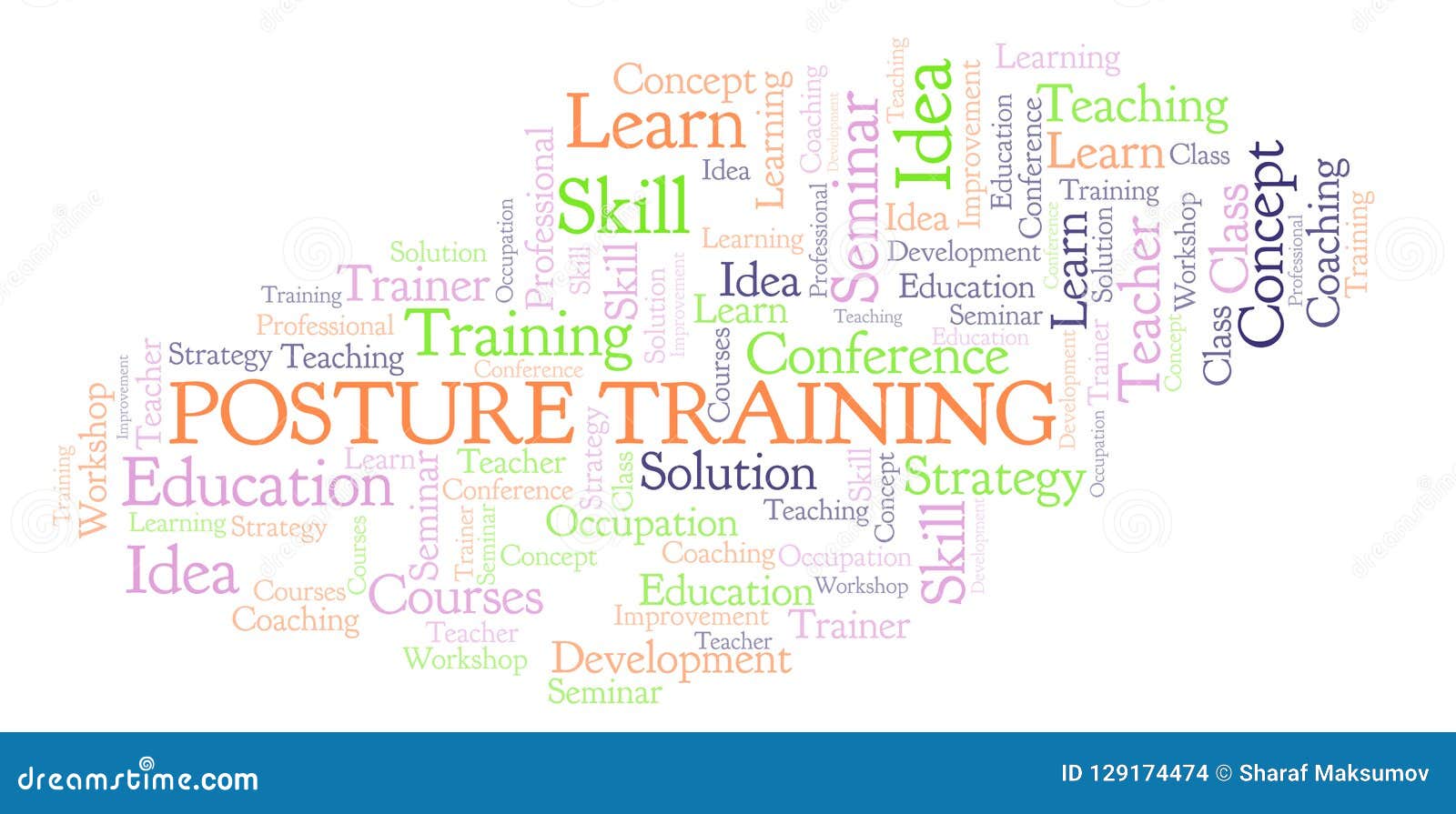 Posture Training Word Cloud. Stock Illustration - Illustration of white ...