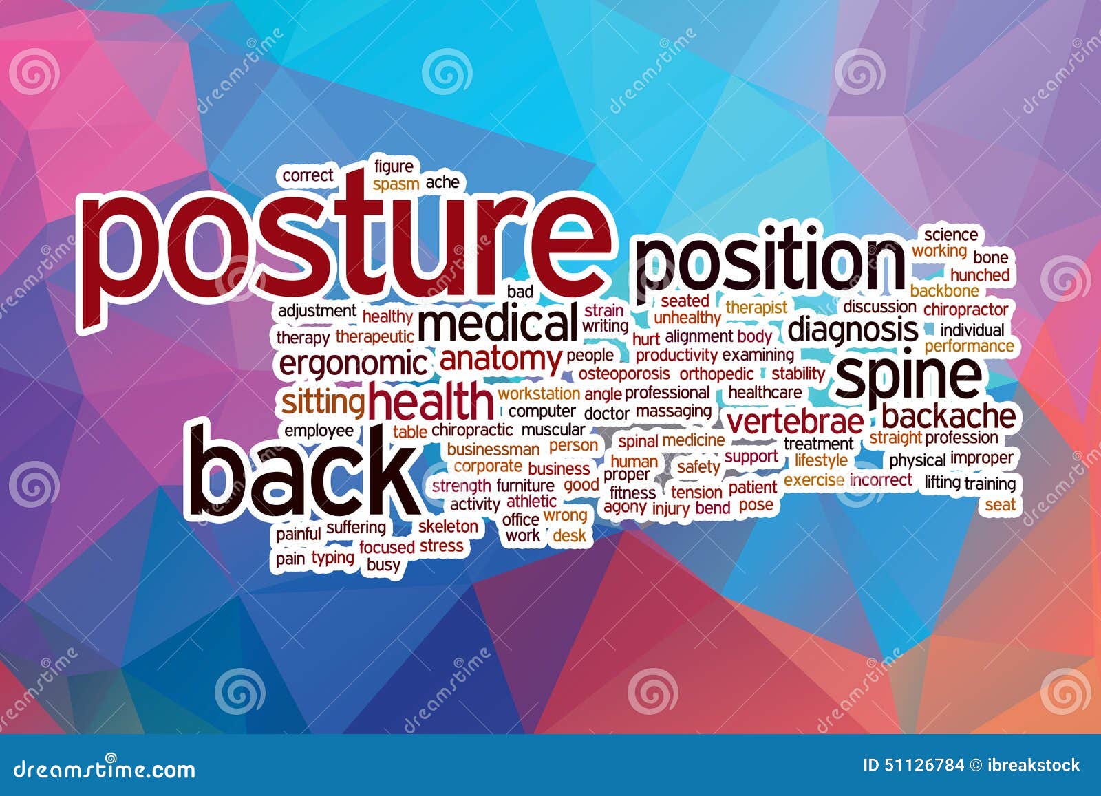 Posture Word Cloud with Abstract Background Stock Illustration ...