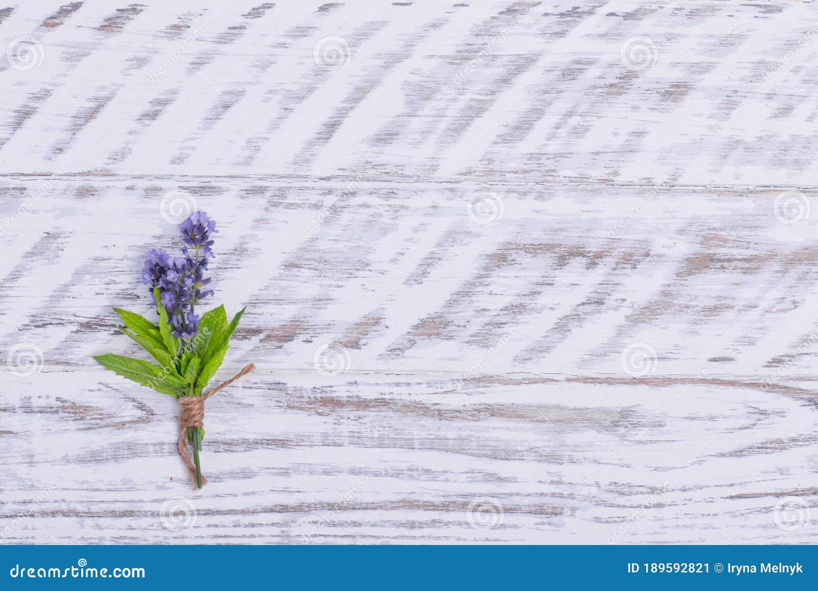 Posy of Lavender on Wooden Background Stock Image - Image of herb ...