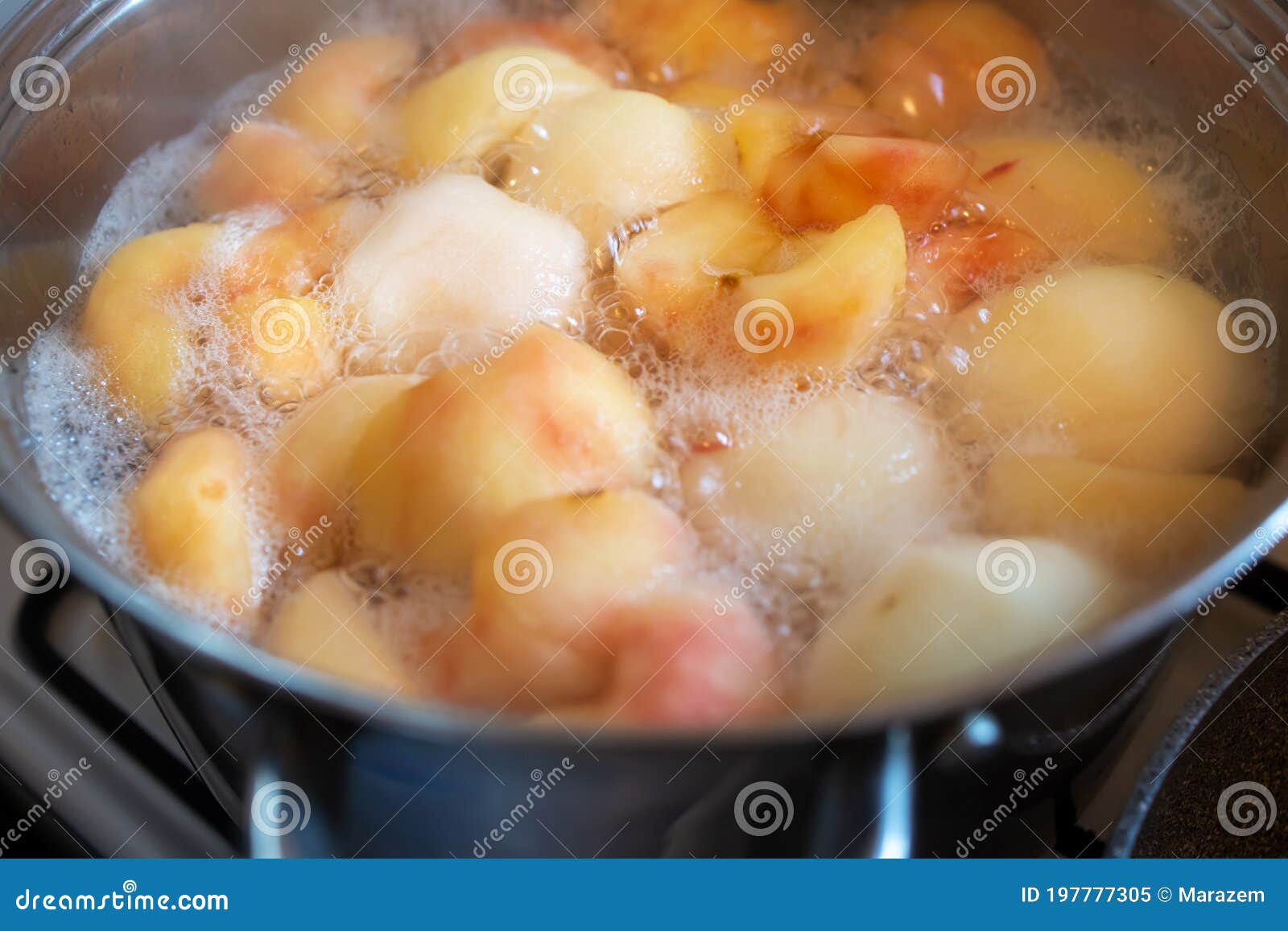 Pot of Boiling Peeled Apples Stock Image - Image of kitchen, nutrition ...