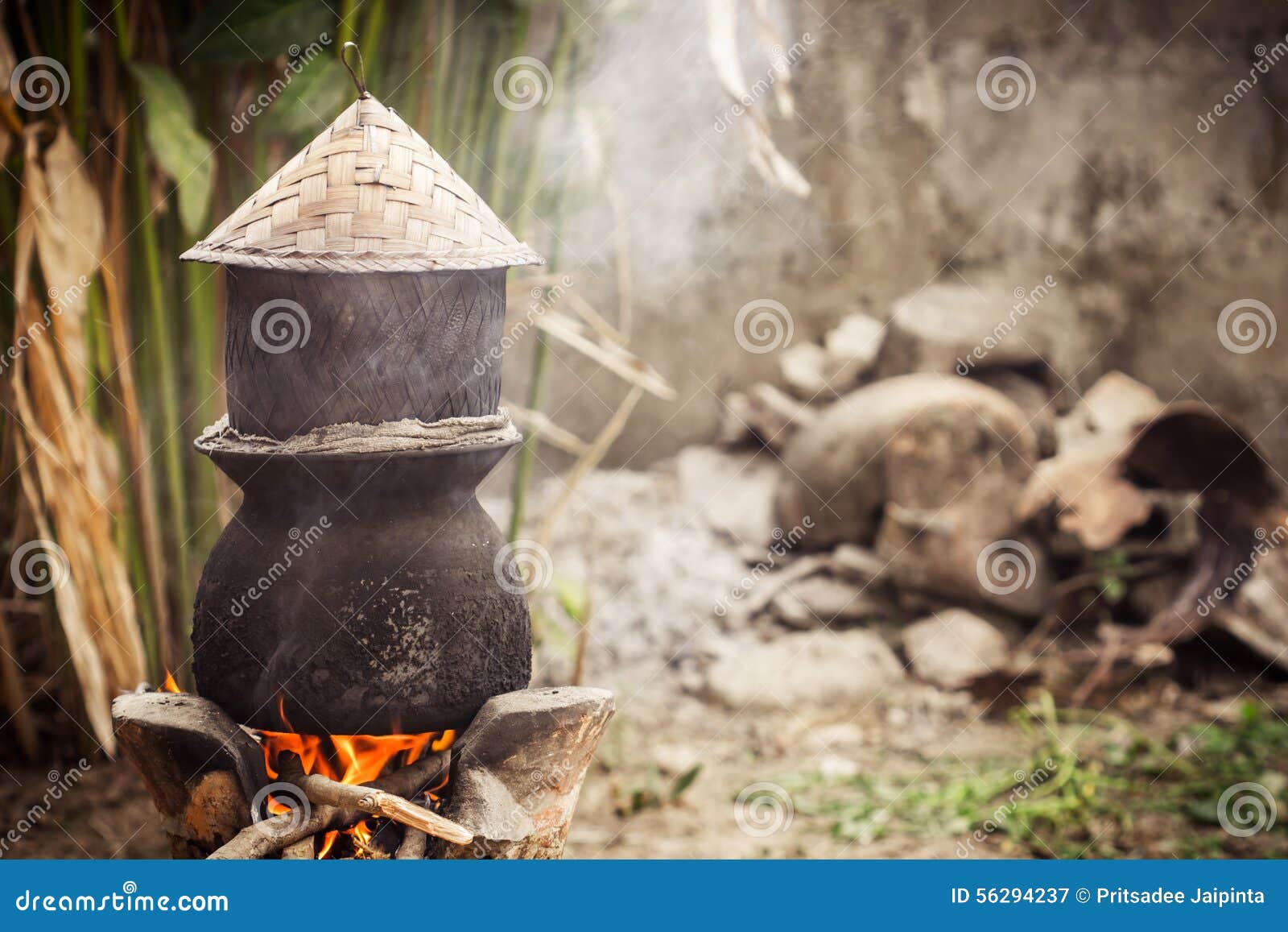 Pot Boiling Water for Cooking Sticky Rice Stock Image - Image of asia ...