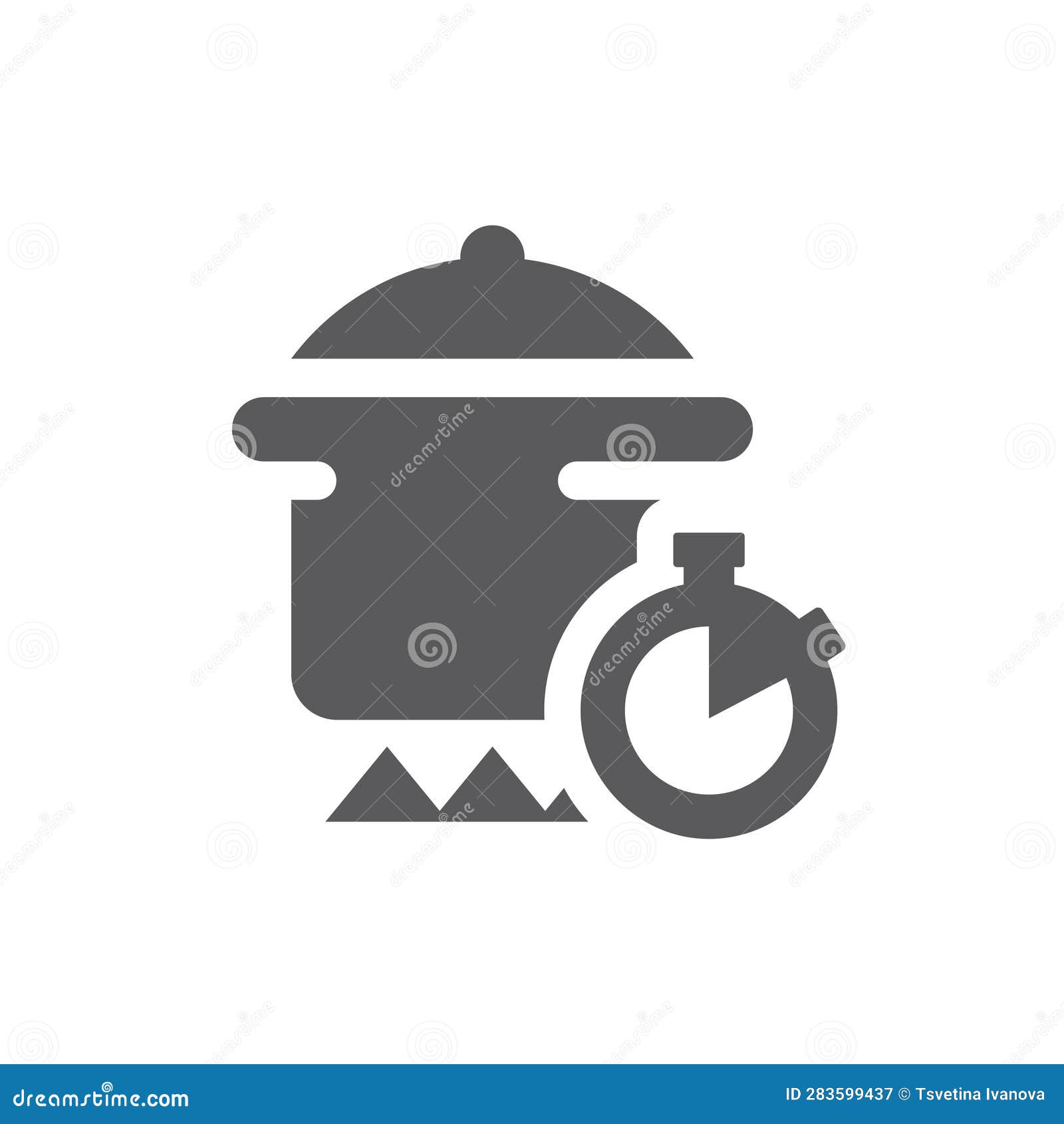 Pot and Clock or Stopwatch Vector Icon Stock Vector - Illustration of ...