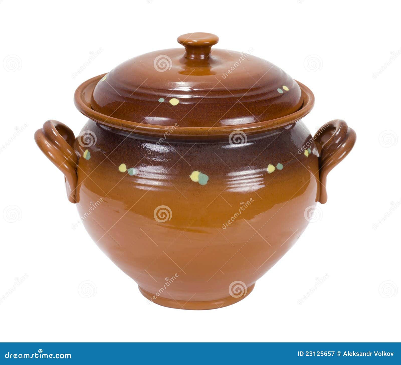 POT Di Argilla Con Un Coperchio Nello Styl Russo Immagine Stock ...