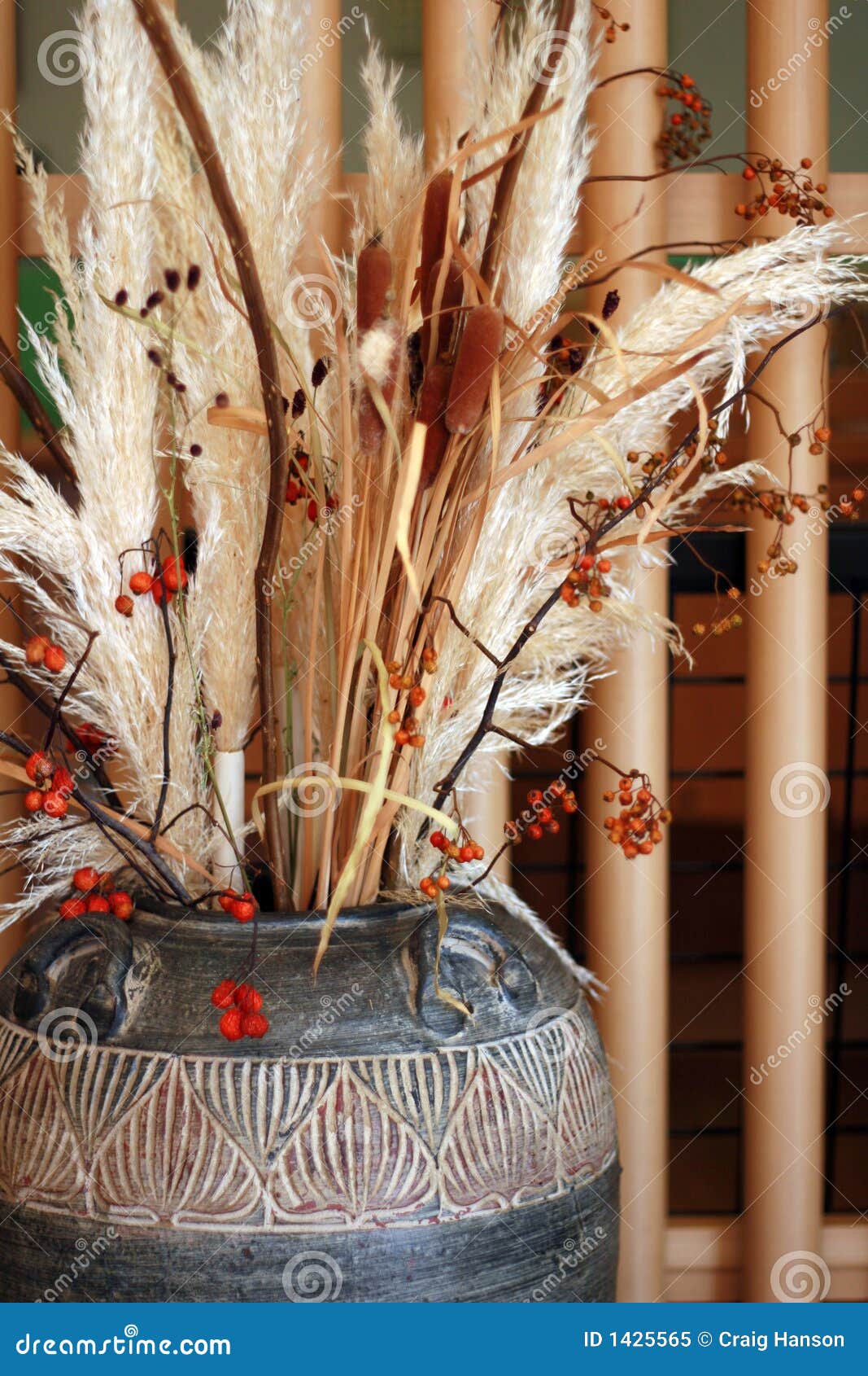 Pot of dried plants stock image. Image of vase, grass - 1425565