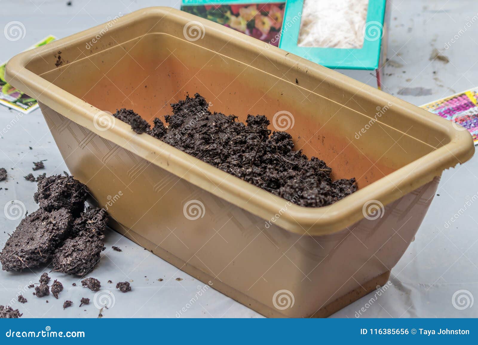 Pot with Earth Ready for Plants Stock Photo - Image of growth, grow ...