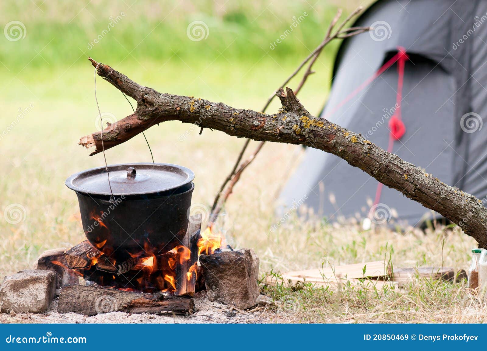 Pot on fire stock image. Image of summer, cooking, fire - 20850469