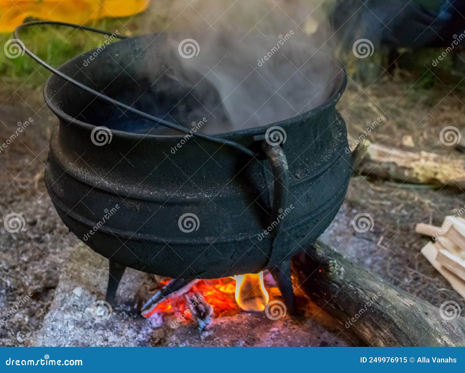 Pot on the fire stock image. Image of outdoor, kitchen - 249976915