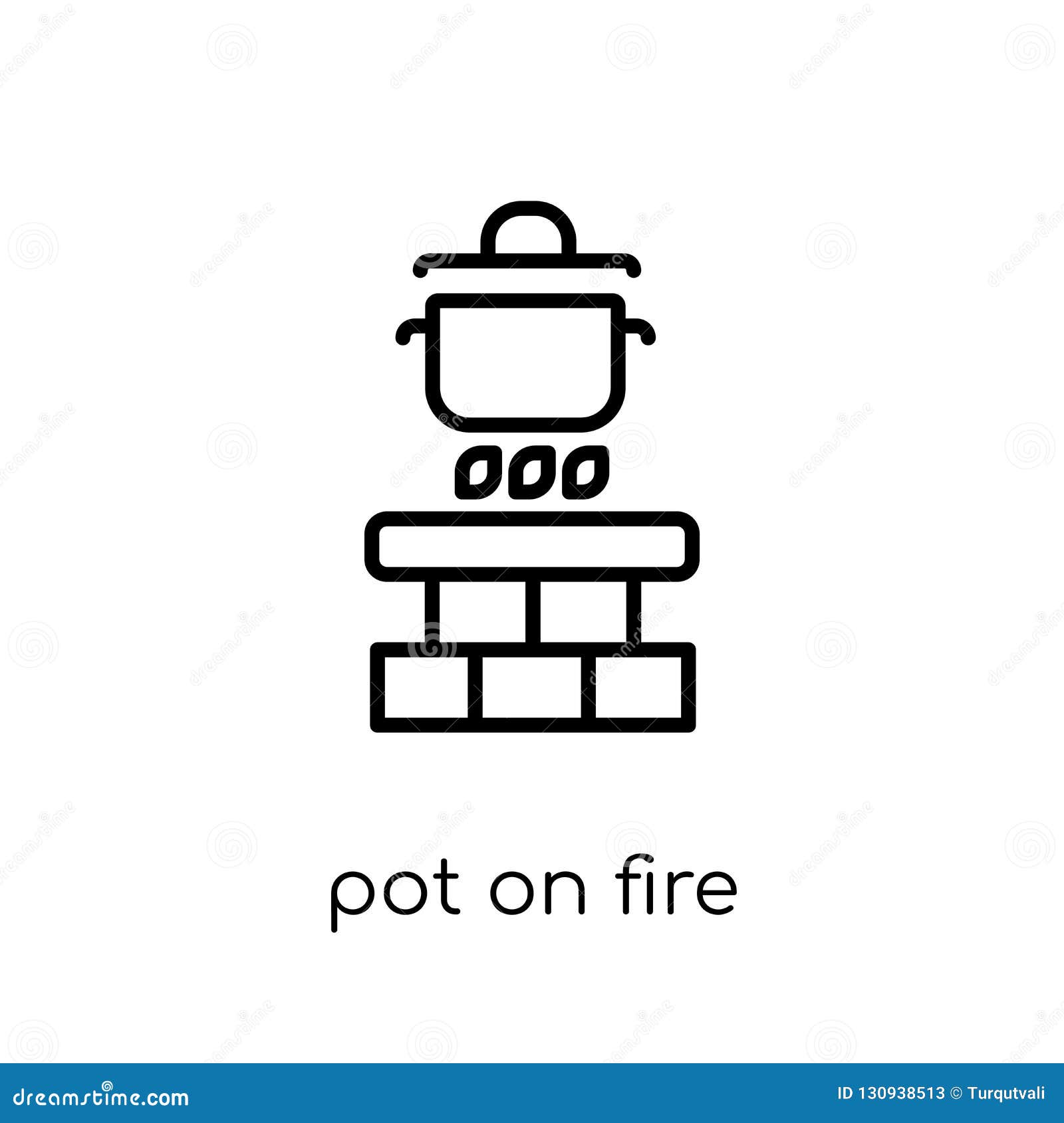 Pot on Fire Icon from Camping Collection. Stock Vector - Illustration ...