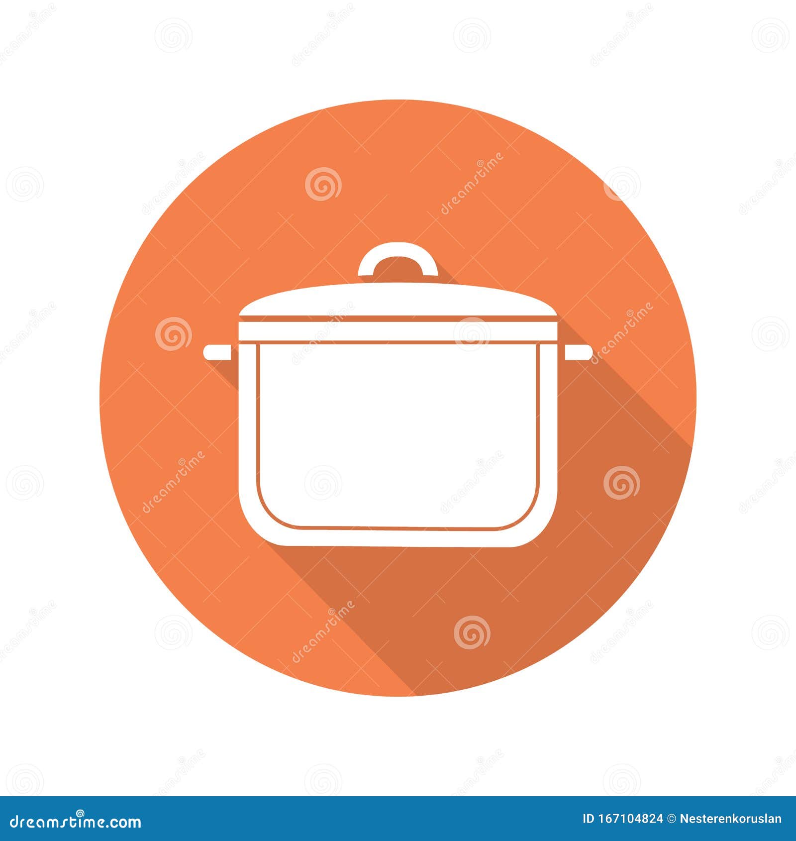 Pot Flat Design Long Shadow Icon Stock Vector - Illustration of ...