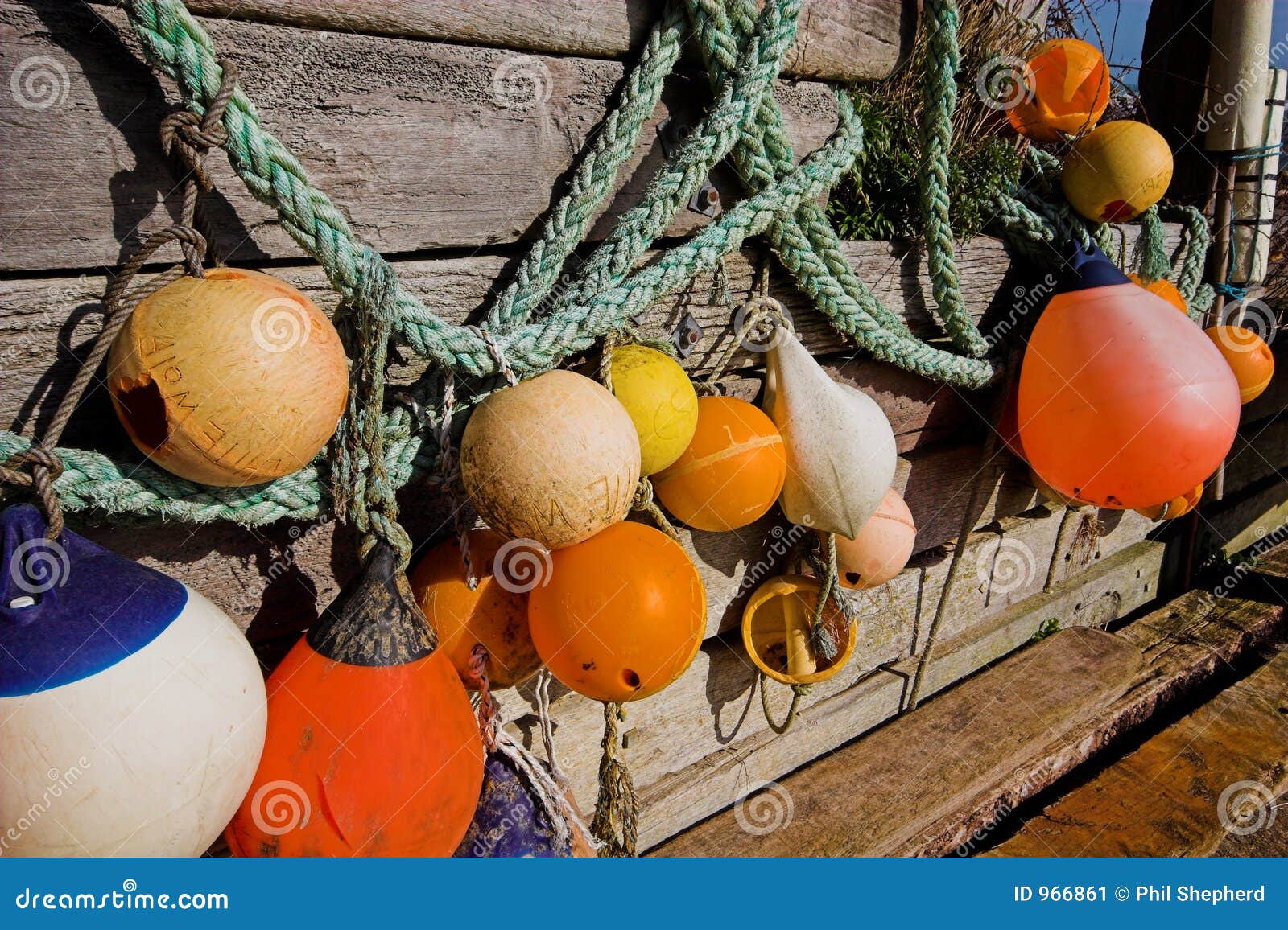 Pot floats stock image. Image of board, nautical, rope - 966861
