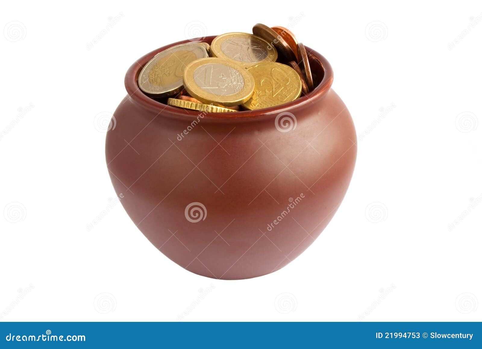 Pot full of coins stock image. Image of luck, bankrupt - 21994753
