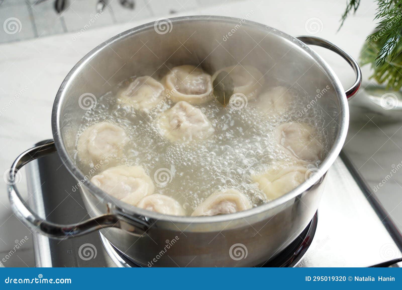 Pot Full of Dumplings in Boiling Water. Stock Photo - Image of dinner ...