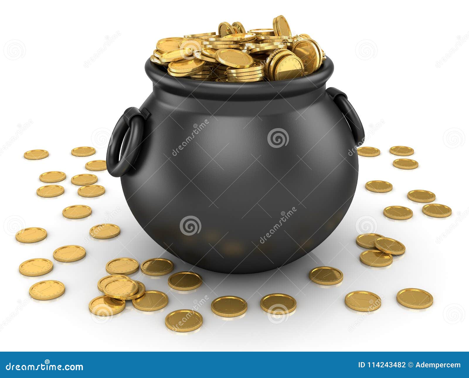 Pot of Gold Coin stock illustration. Illustration of luck - 114243482