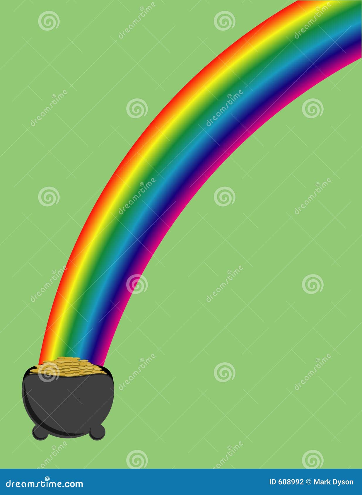 Pot of Gold at End of Rainbow Stock Vector - Illustration of patrick ...