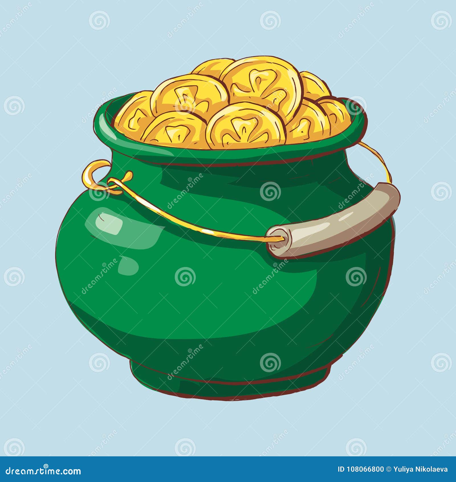Pot of Gold with Magic Rainbow Stock Vector - Illustration of luck ...