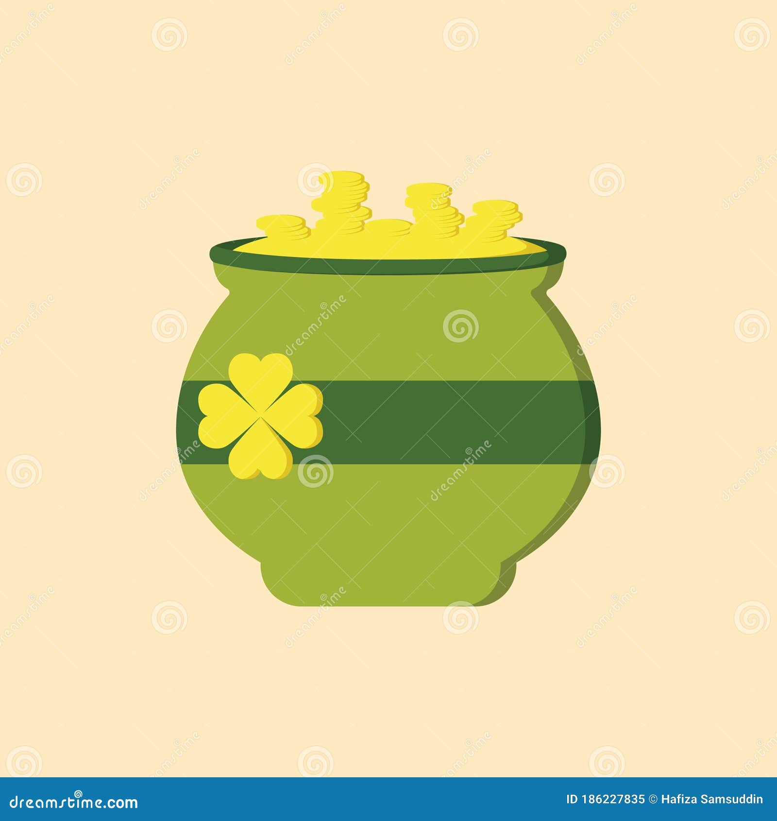 Pot of Gold. Vector Illustration Decorative Design Stock Vector ...