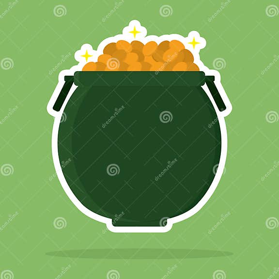 Pot of Gold. Vector Illustration Decorative Design Stock Vector ...