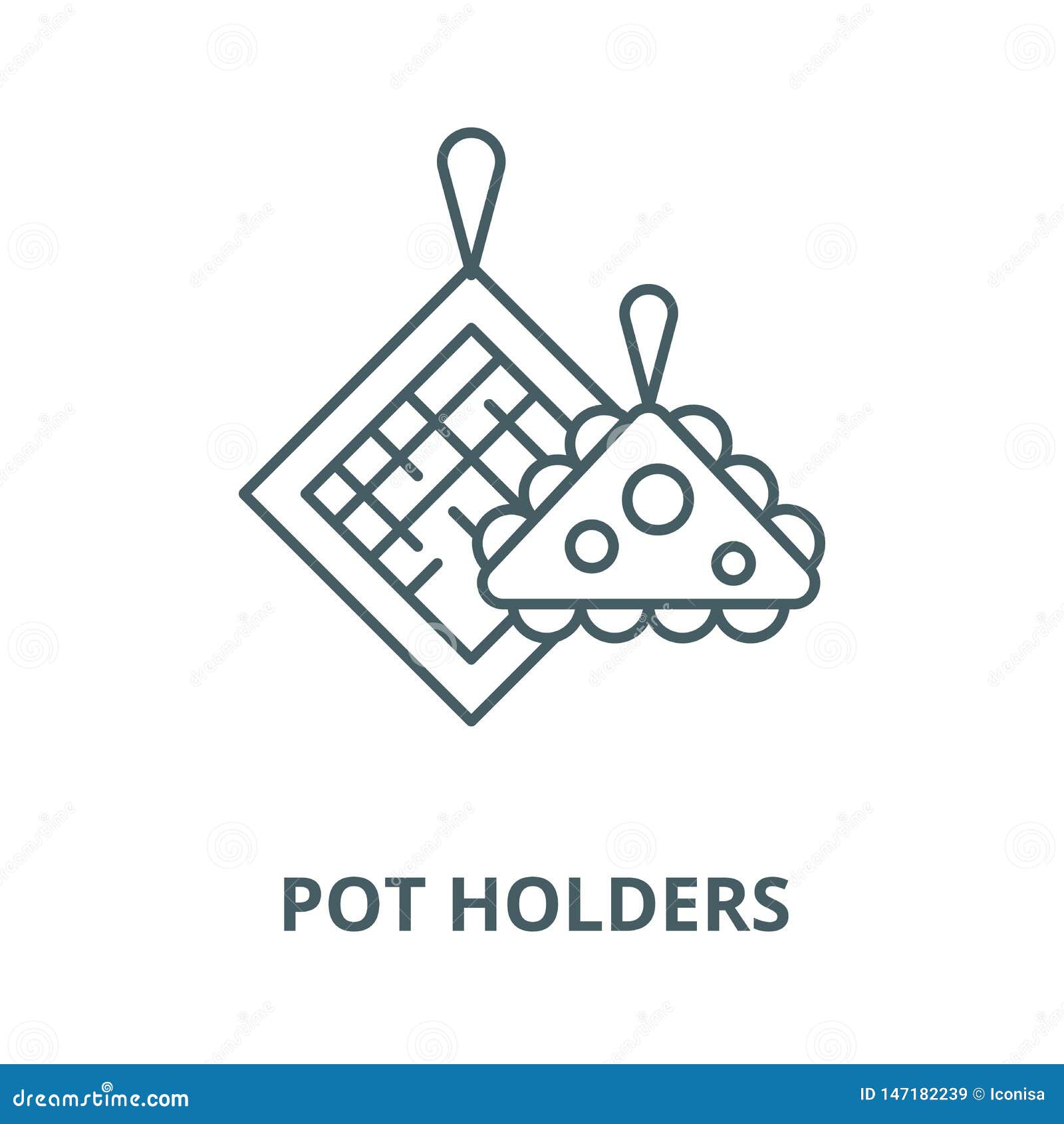 Pot Holders Vector Line Icon, Linear Concept, Outline Sign, Symbol ...