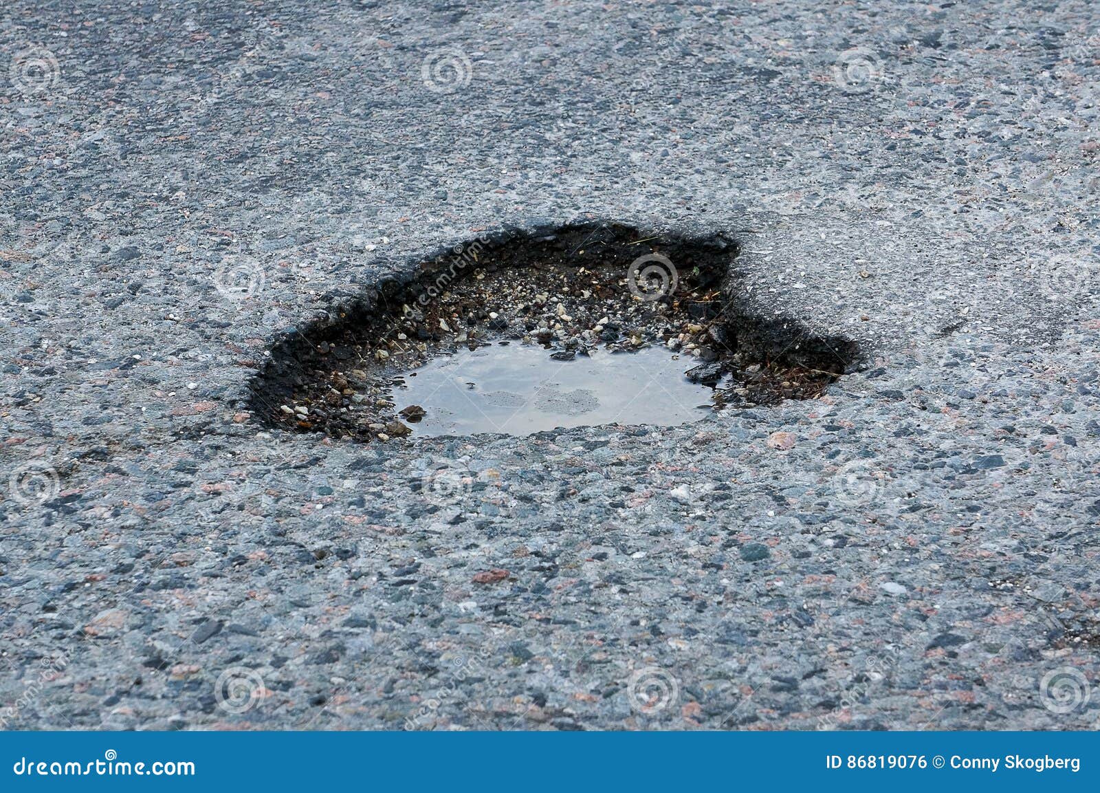 A pot hole in the asphalt stock photo. Image of infrastructure - 86819076