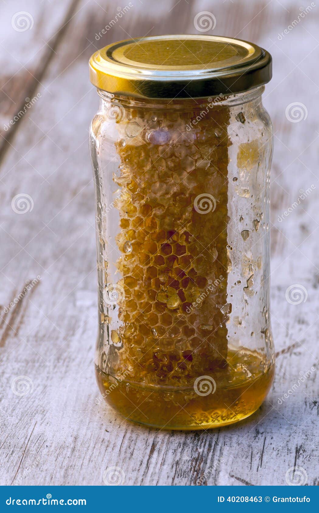 Pot of Honey with Honeycomb Stock Image - Image of sticky, honey: 40208463