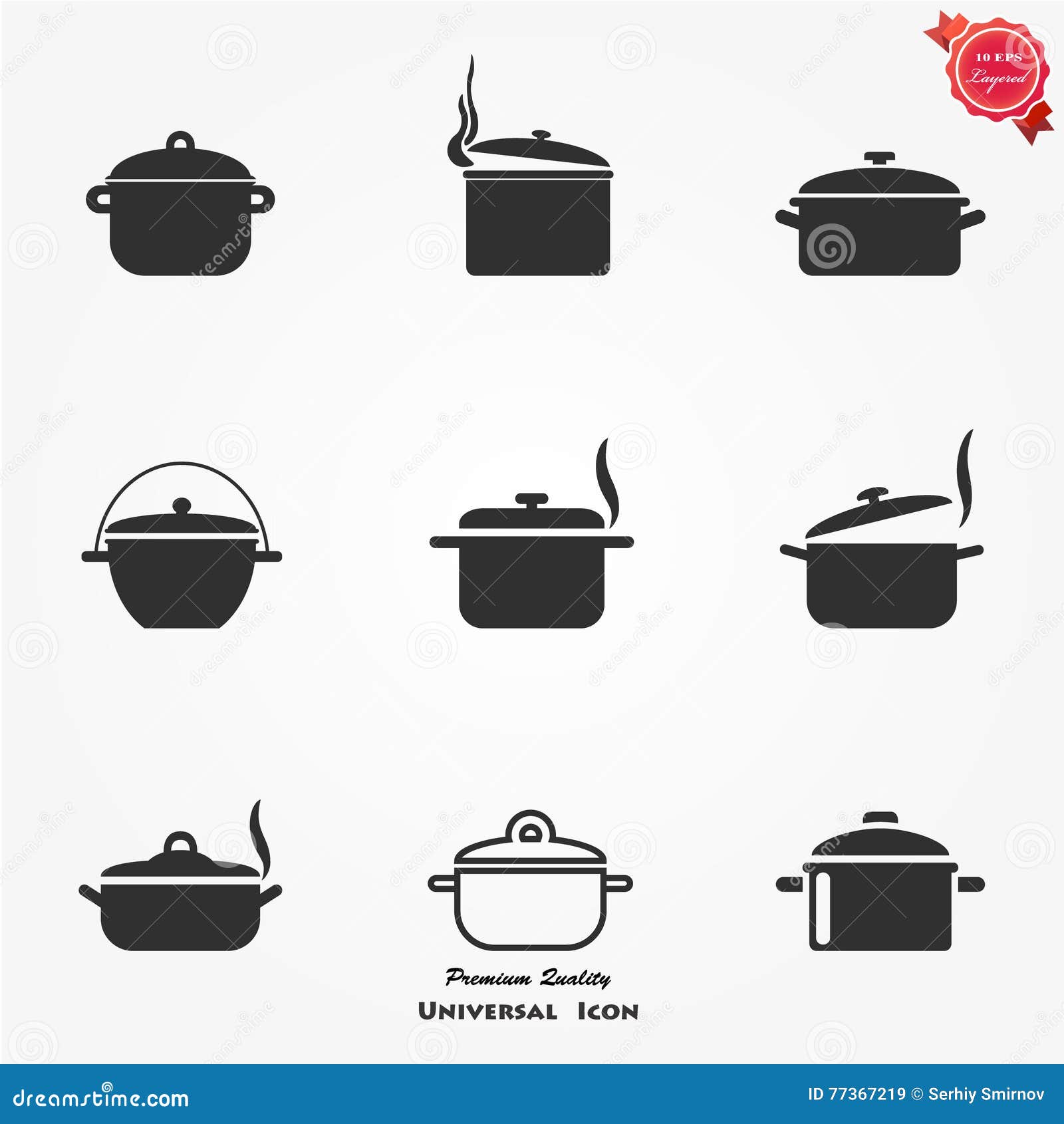 Pot Icon Vector set stock vector. Illustration of fondue - 77367219
