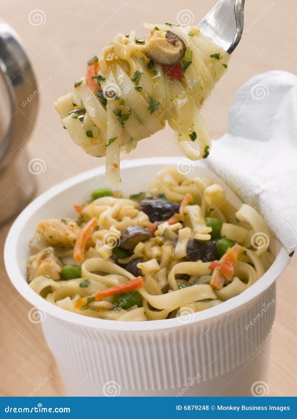Pot of Instant Chicken Noodles Stock Photo - Image of fork, indoors ...