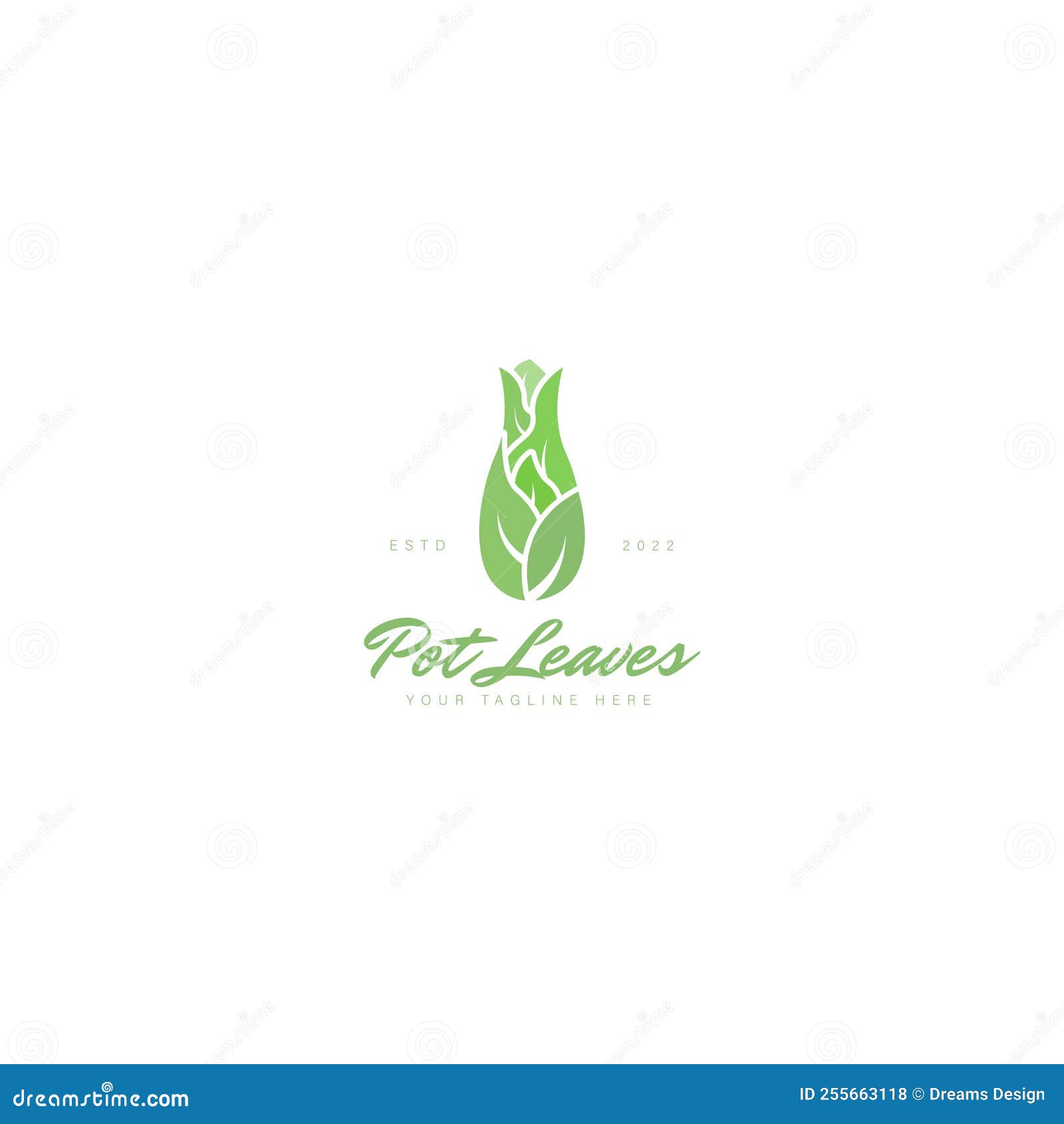 Pot with Leaves Logo Design Icon Illustration Stock Vector ...
