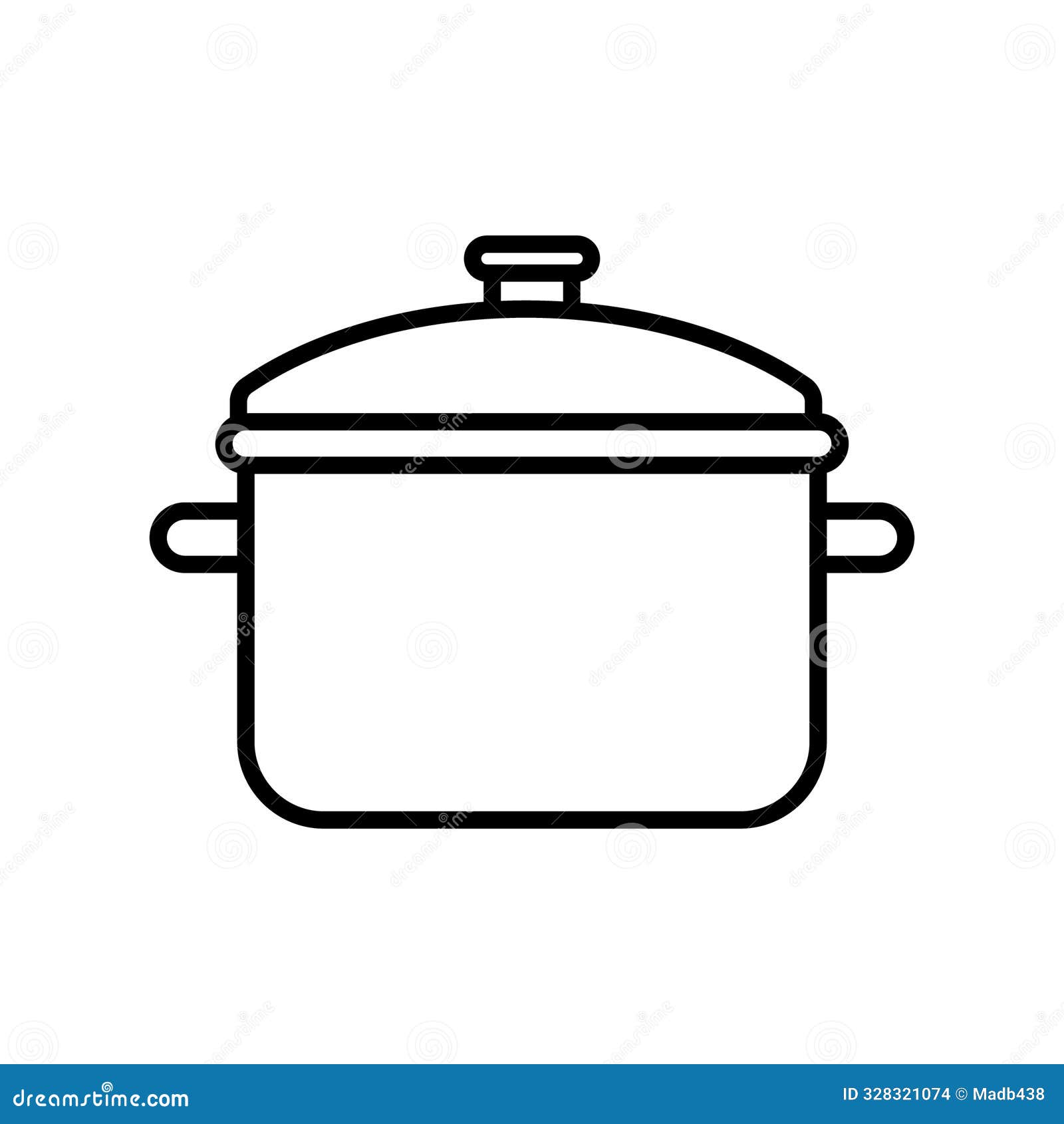 Pot with Lid Icon in Linear Style. Stock Vector - Illustration of ...