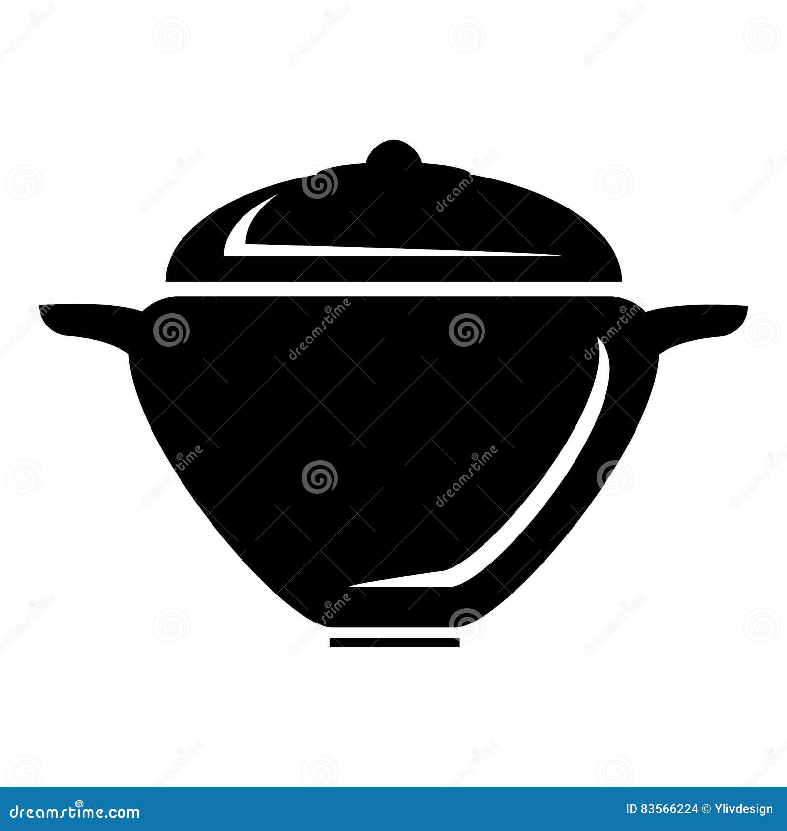 Pot with Lid Icon, Simple Style Stock Vector - Illustration of meal ...
