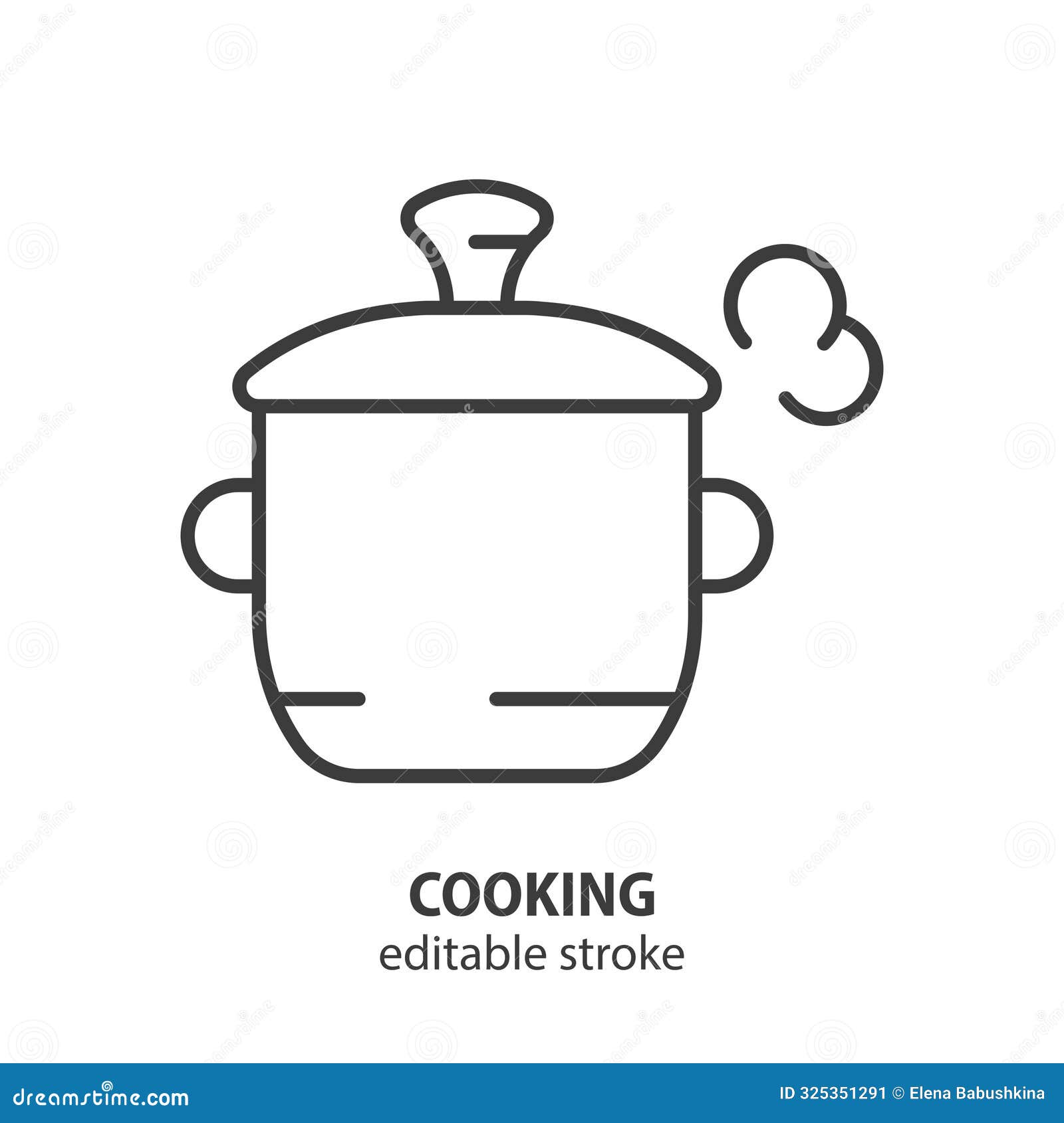 Pot Line Icon. Cooking Vector Illustration Stock Illustration ...