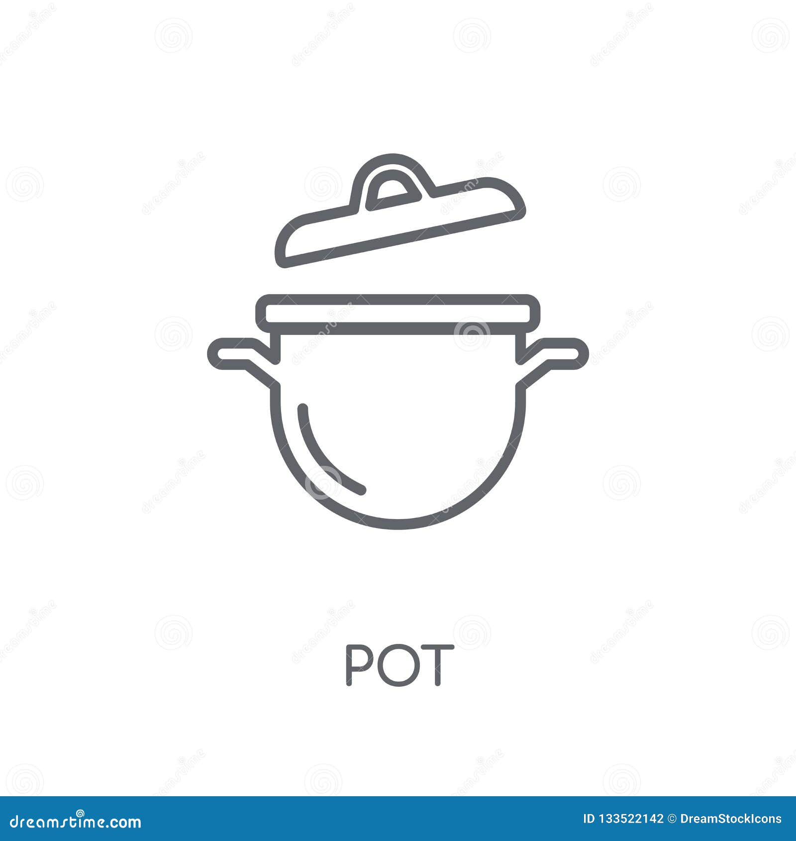Pot Linear Icon. Modern Outline Pot Logo Concept on White Backgr Stock ...