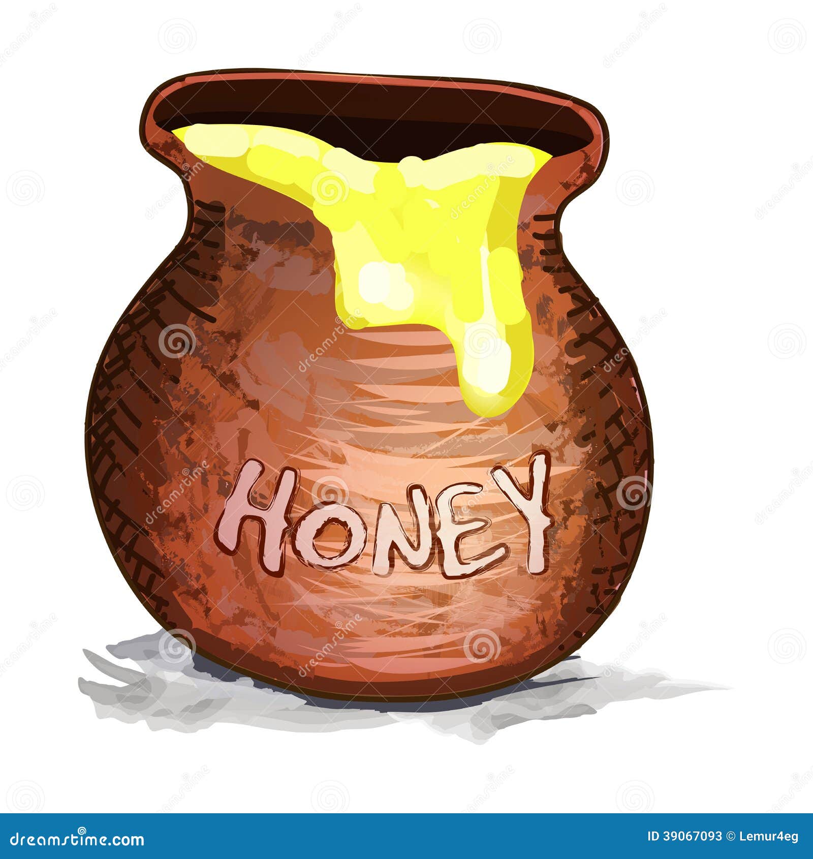 Pot met honing vector illustratie. Illustration of geïsoleerd - 39067093