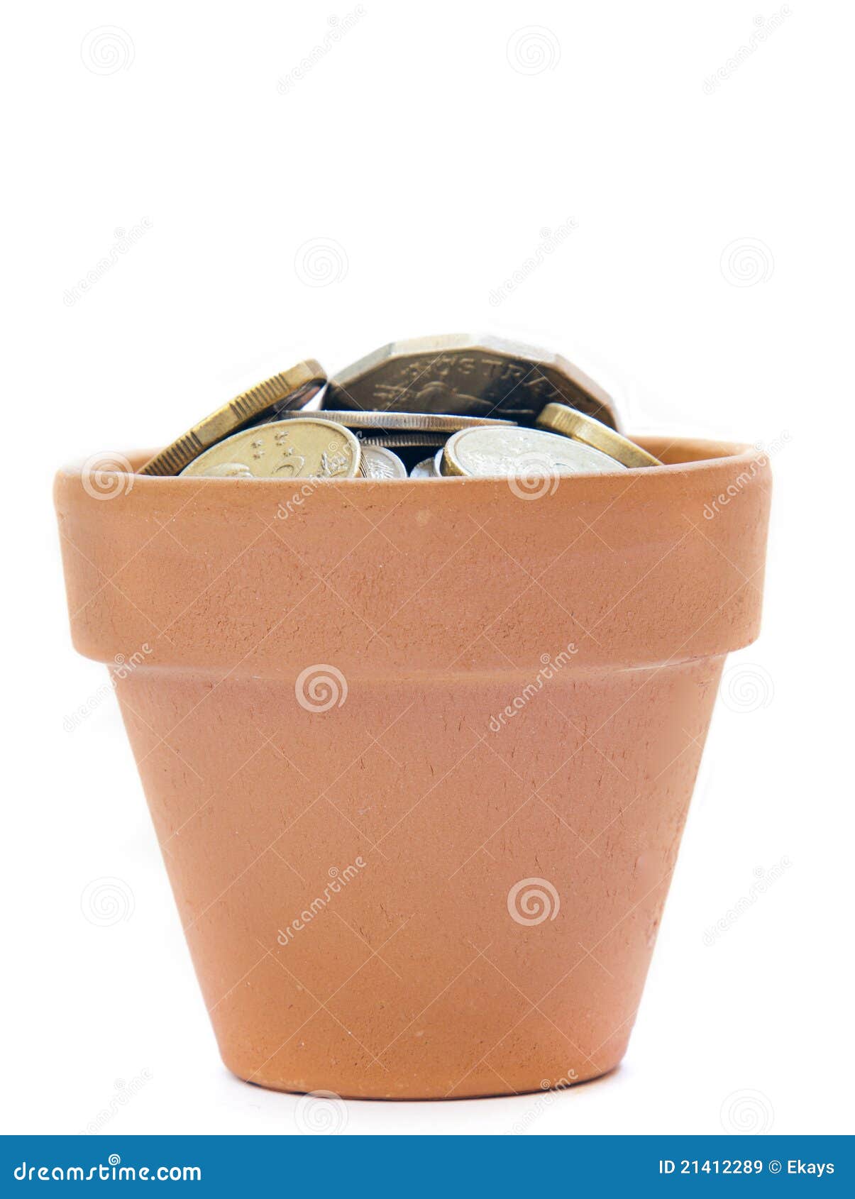 A Single Pot with Coins of Money Stock Image - Image of successful ...