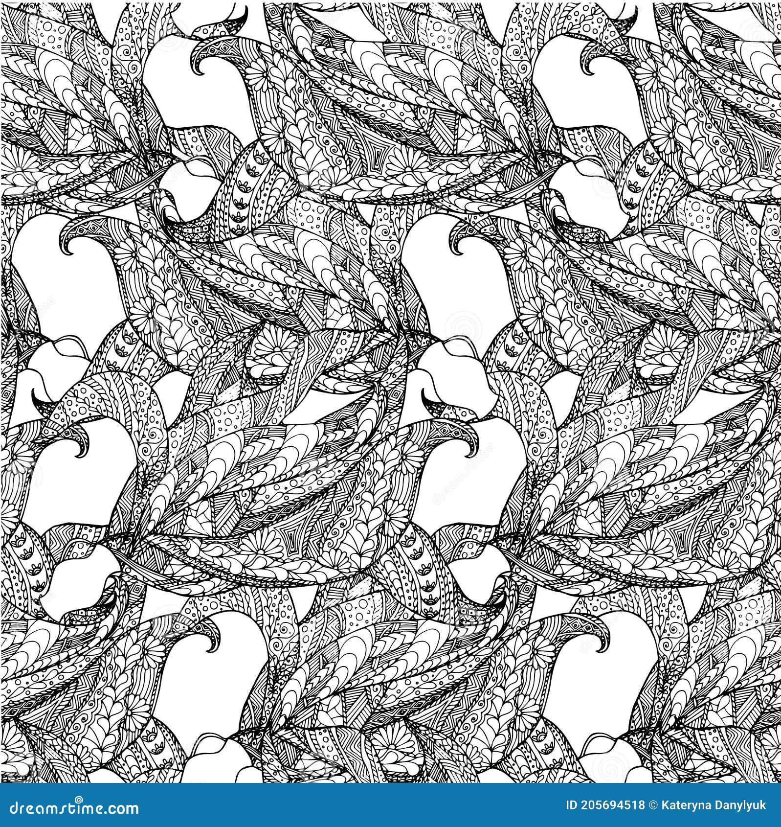 Pot with Ornament Wave Monochrome Seamless Pattern Stock Vector ...