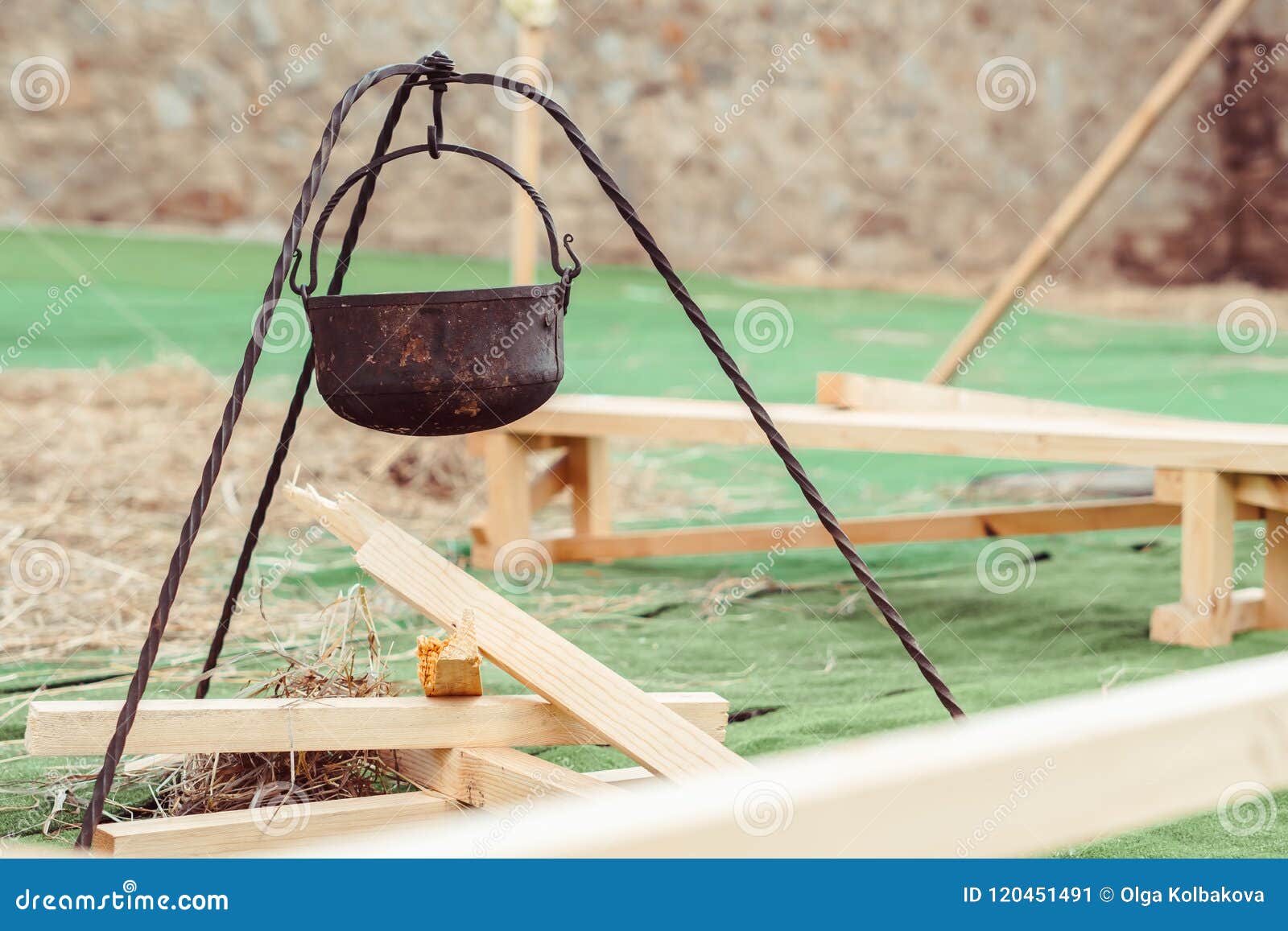 Pot over the fire stock image. Image of equipment, heat - 120451491