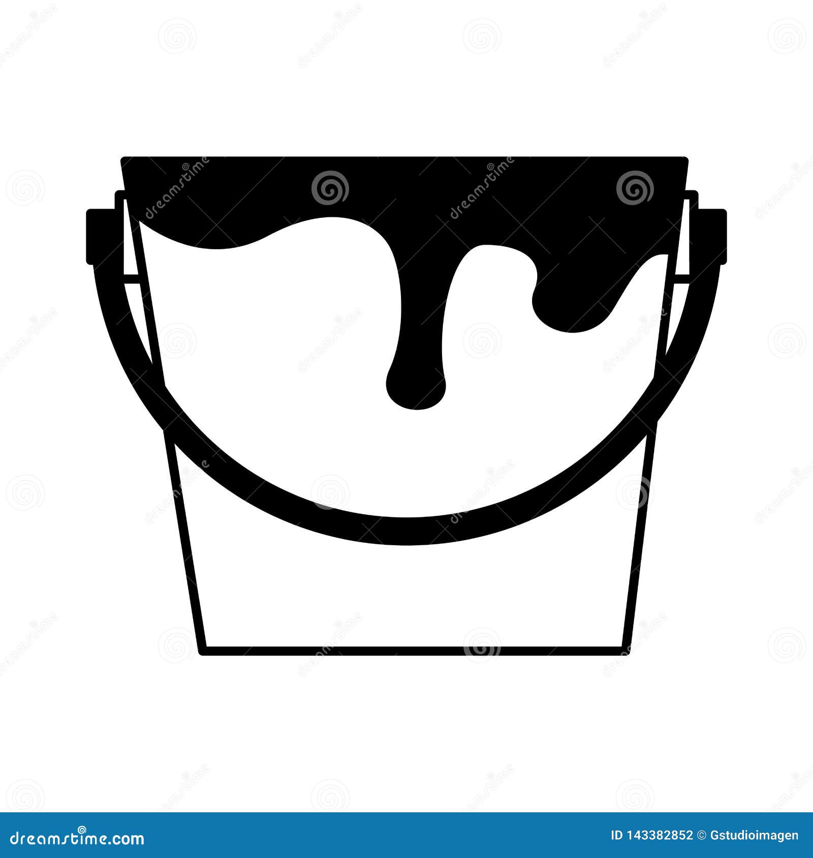 Pot paint isolated icon stock vector. Illustration of bucket - 143382852