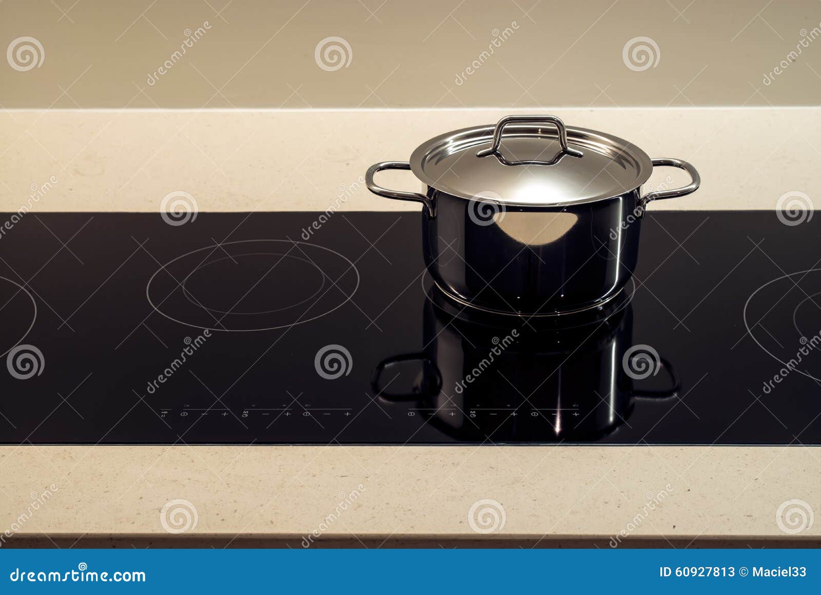 Pot Pan on induction stock image. Image of food, detail - 60927813