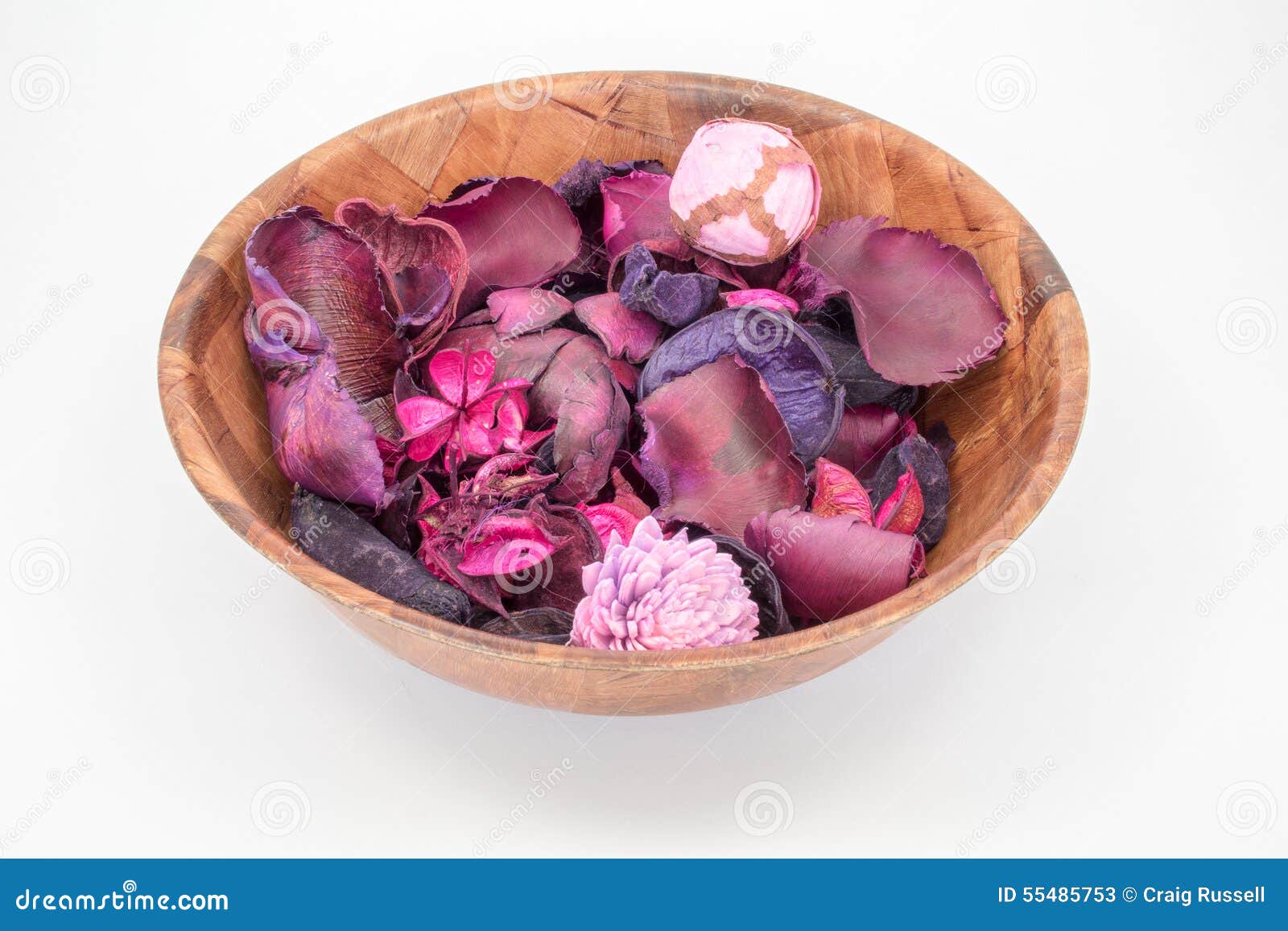 Pot Pourri in a Bowl Isolated Stock Image - Image of flower, purple ...