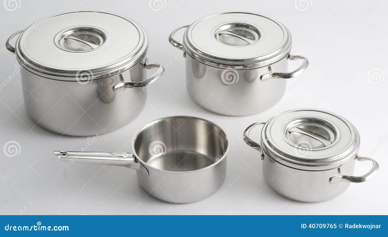 Pots set stock image. Image of kitchenware, monochrome - 40709765