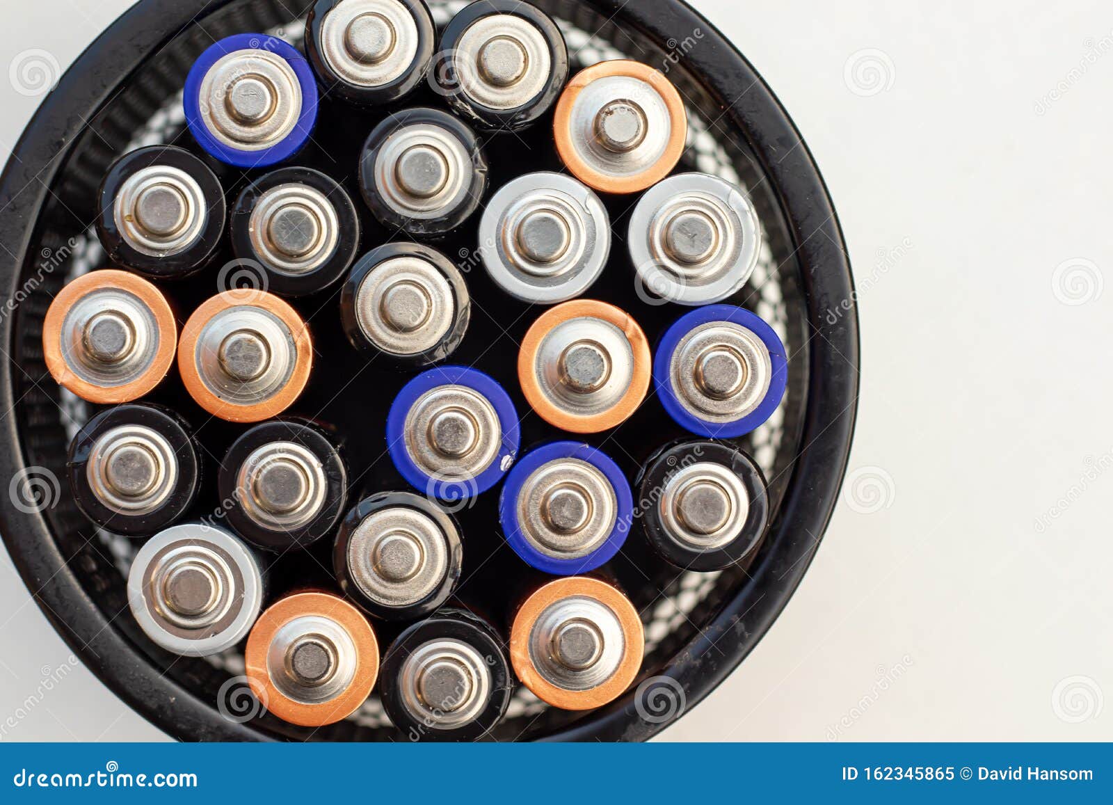 A Pot of Spent Batteries for Recycling Stock Image - Image of metal ...