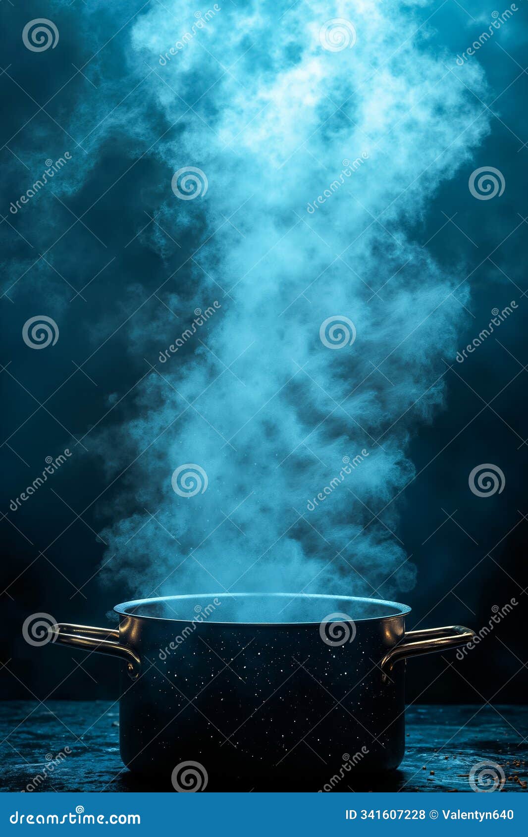 A Pot with Steam Coming Out of it on a Table Stock Photo - Image of ...