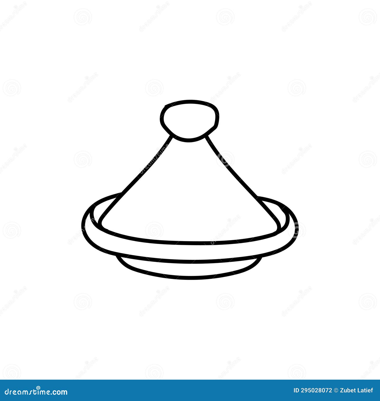Tajine Menu Logo. Round Linear Logo Of Tagine Cartoon Vector ...